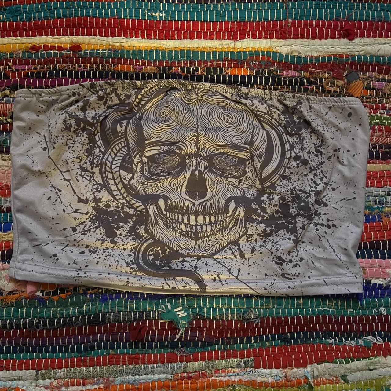 Cute skull tube top Size M no tag dm for... - Depop