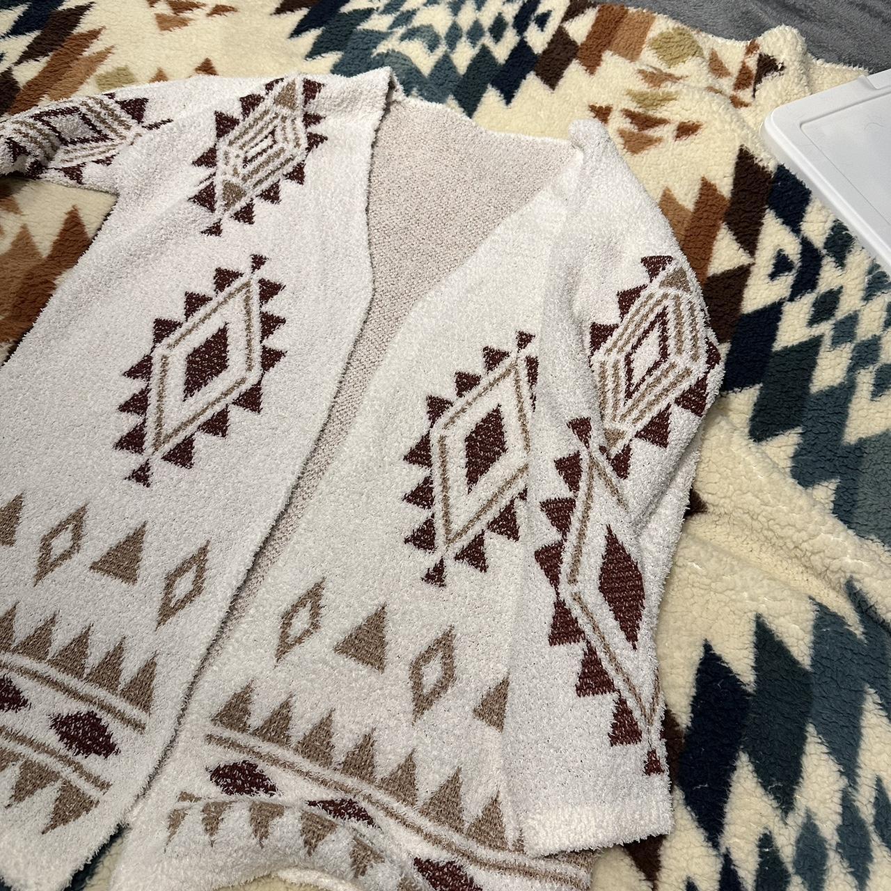 Cost Aztec print cardigan size L shein - Depop