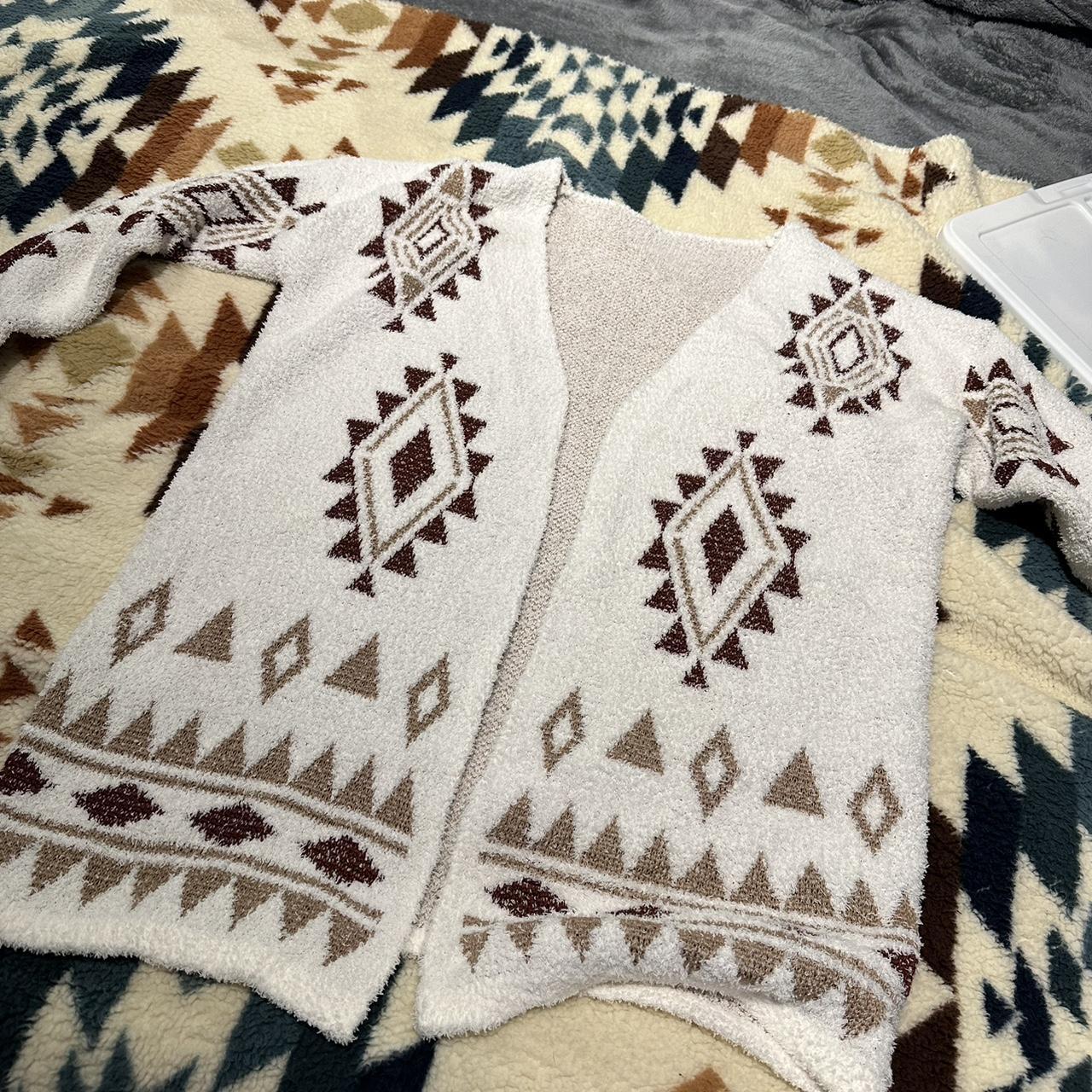 Cost Aztec print cardigan size L shein - Depop