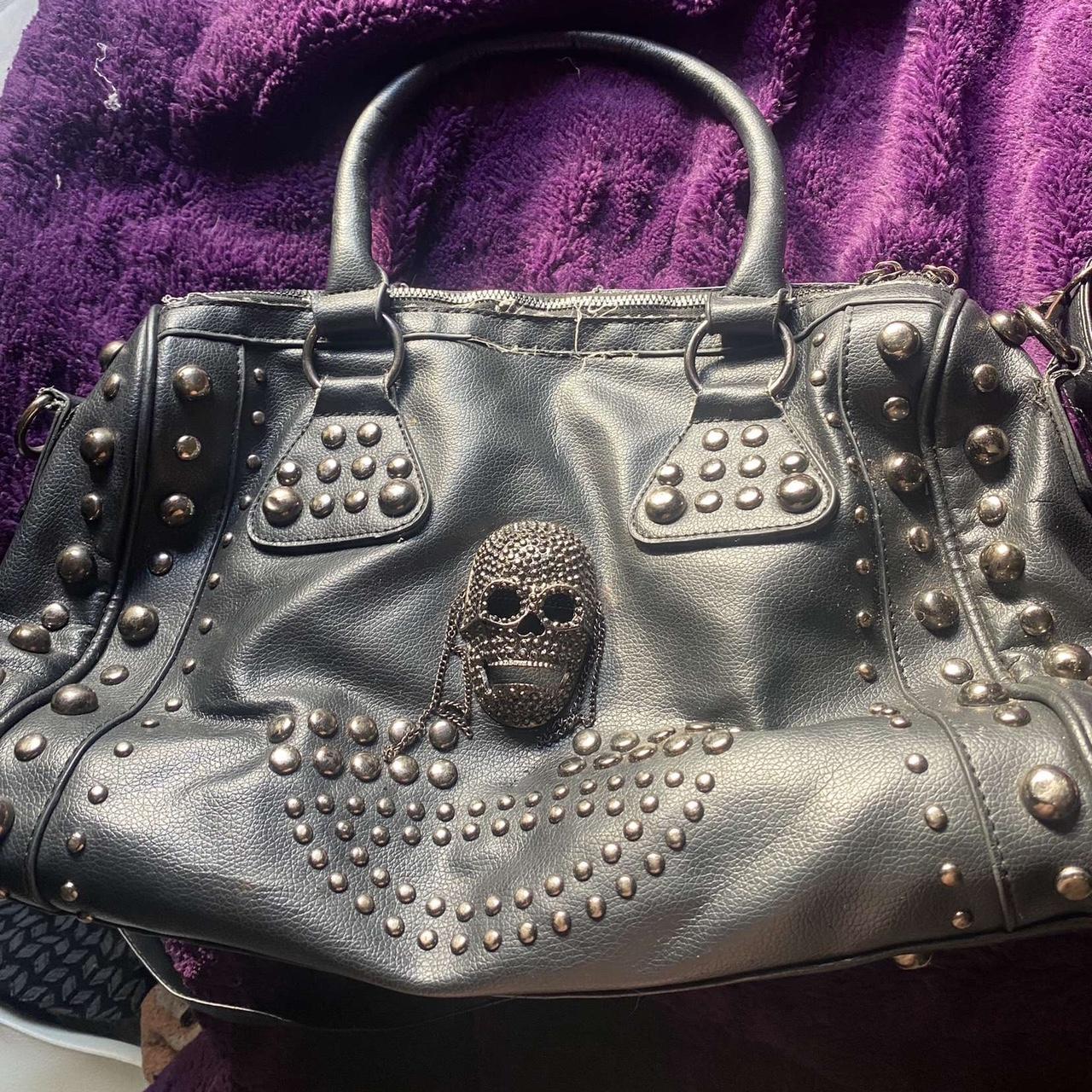 black studded skull bag #y2k #2000s #studded... - Depop