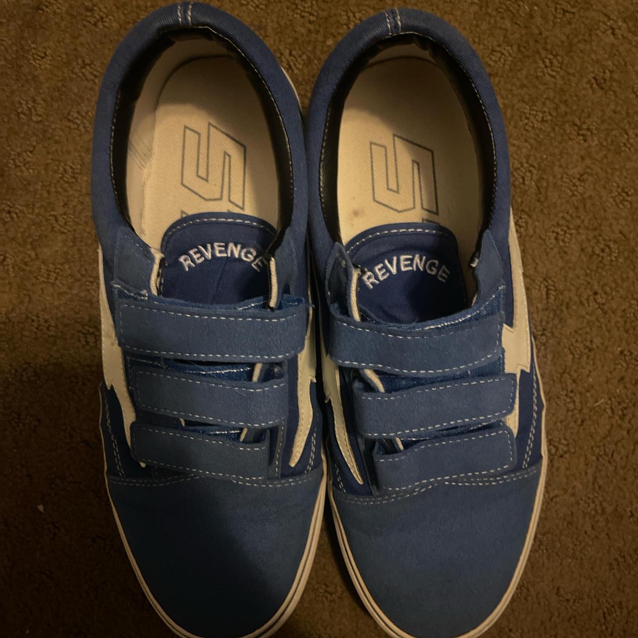 Blue Revenge x Storm Velcro- Size 11 Used - no rips... - Depop