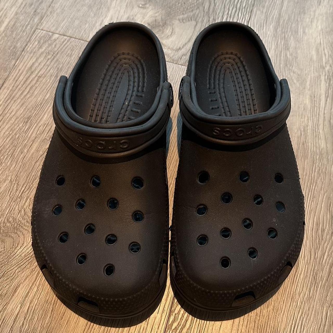 Unisex black crocs Uk size 8 - Depop