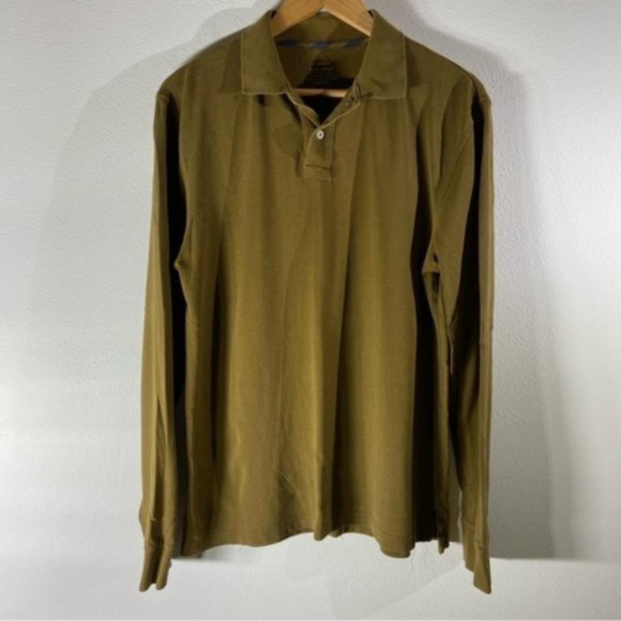 J.CREW Pique Repp Polo Long Sleeve Shirt 100%... - Depop