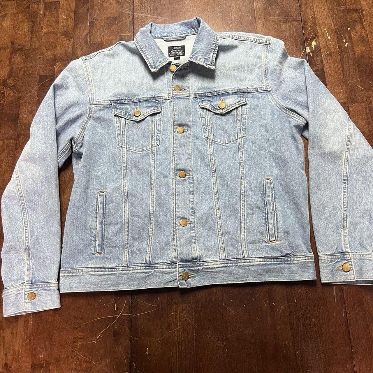 J Crew Authentic Outerwear Denim Trucker Jacket... - Depop