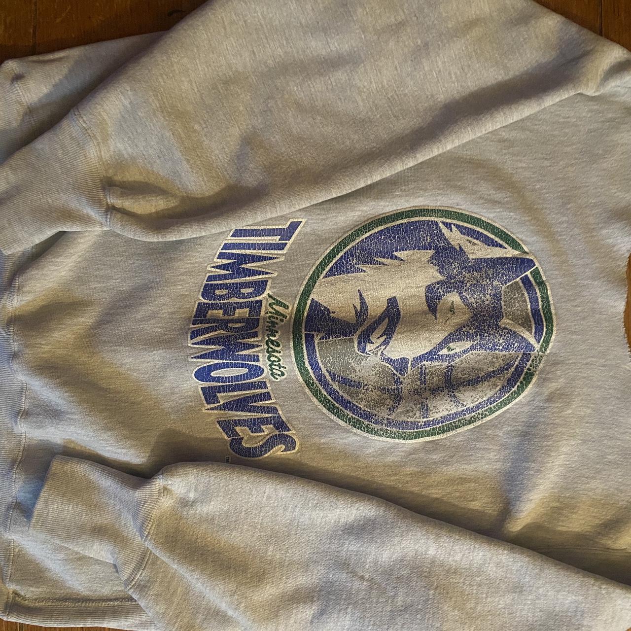 Vintage 90s Timberwolves Champion Sweatshirt. Cut... - Depop