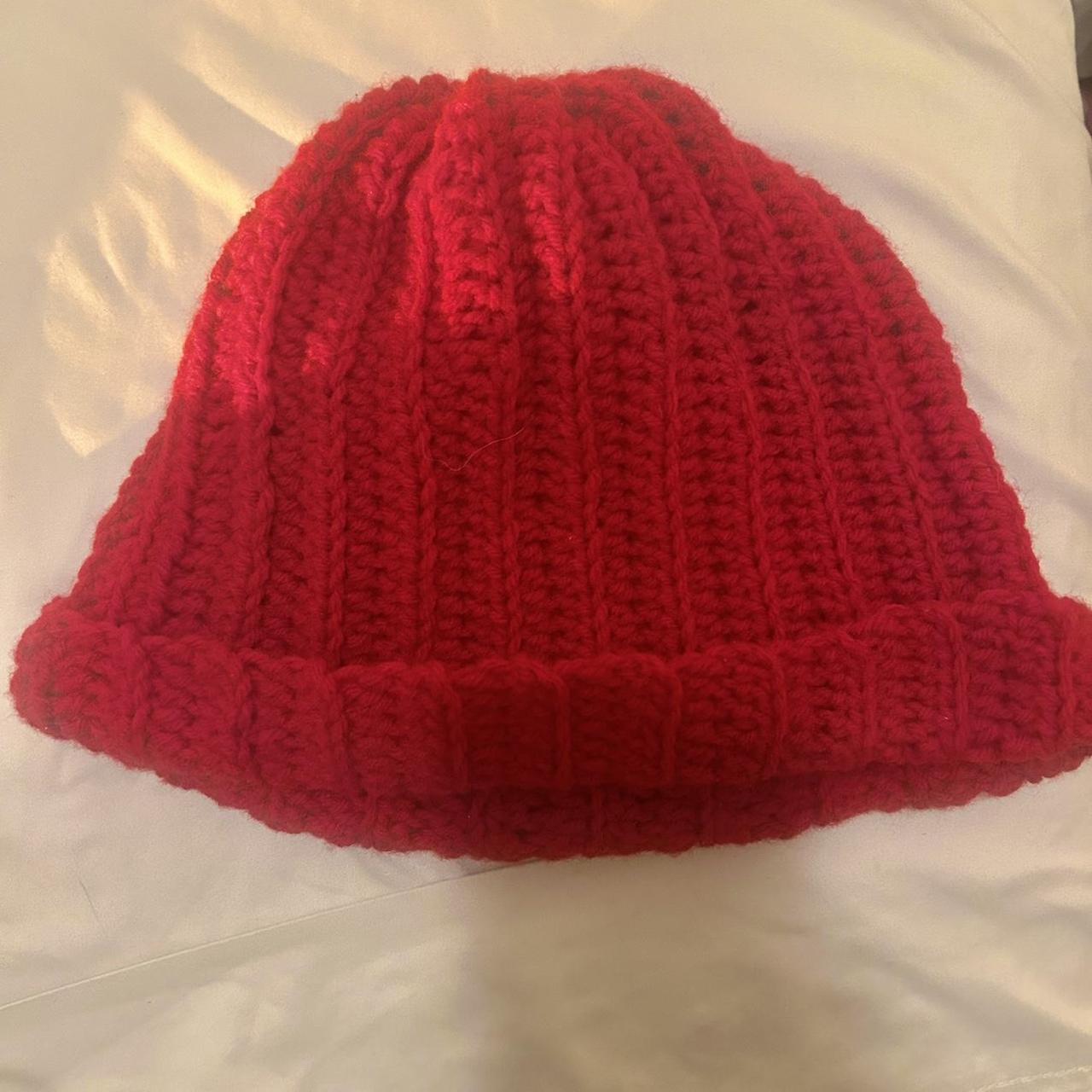 Cute red beanie perfect for winter... - Depop