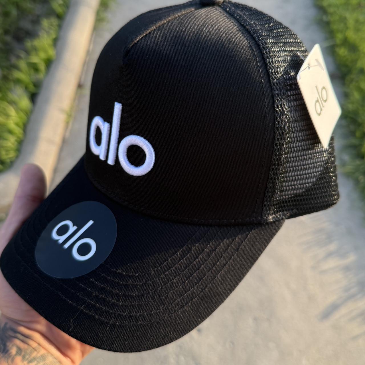 Black & White Alo Yoga trucker hat #yogalife BRAND... | Depop
