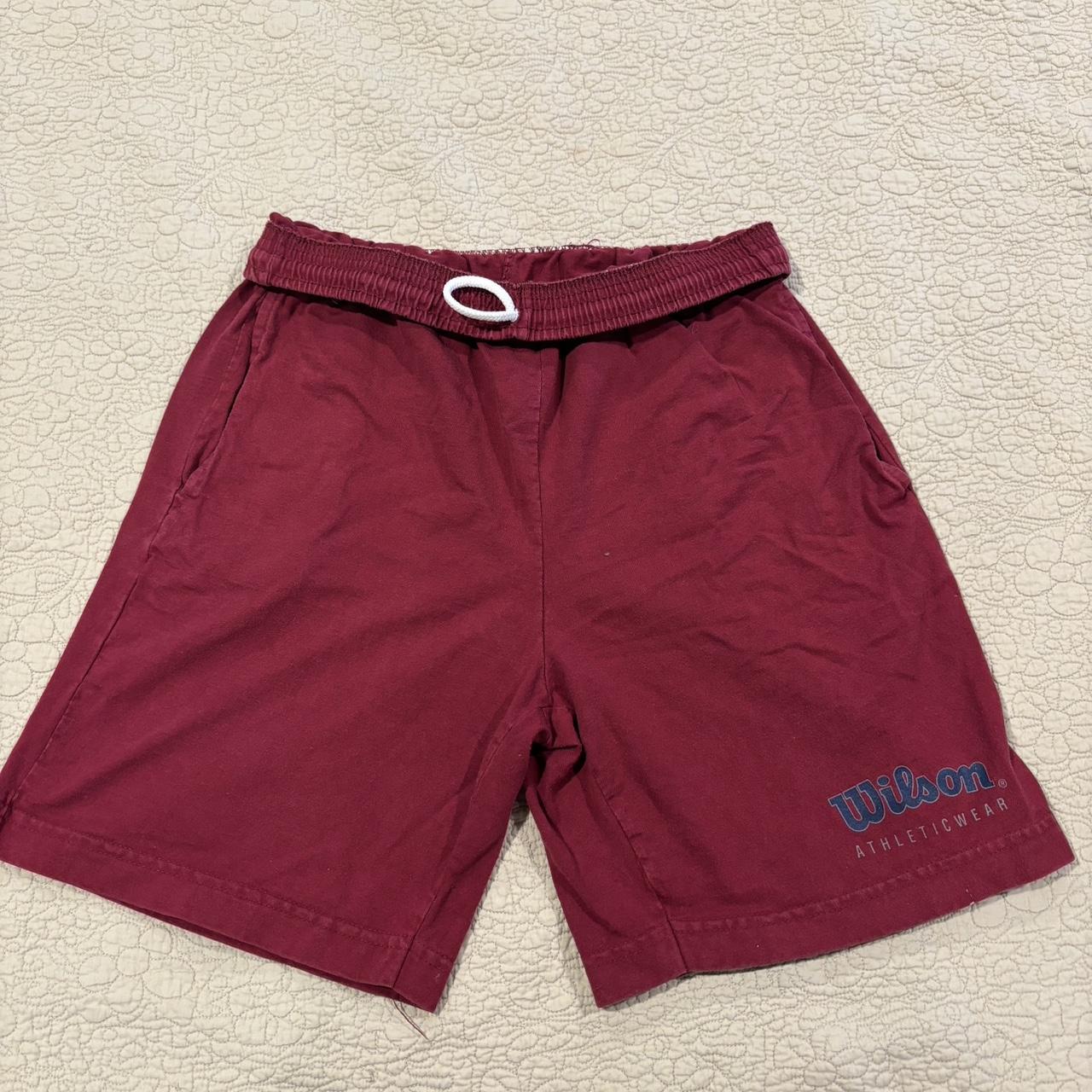Vintage maroon Wilson Athletic Wear lounge shorts - Depop