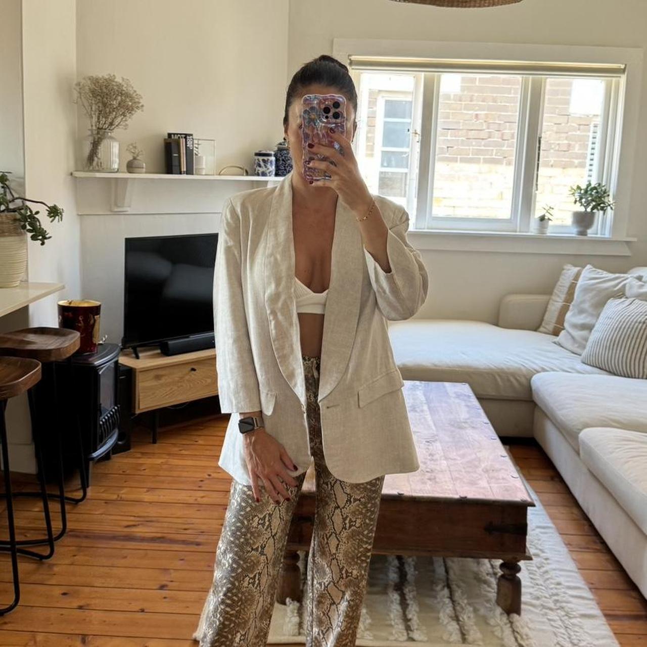 Zoé Kratzmann Linen jacket Beige color Size 0 = S... - Depop