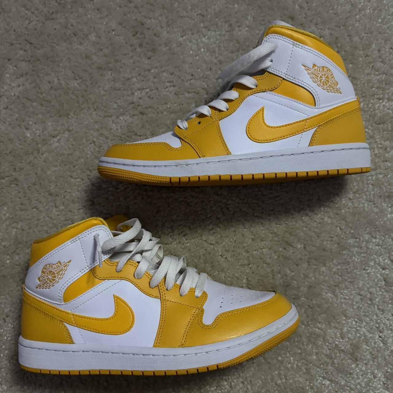 Yellow Air Jordan 1s - Depop