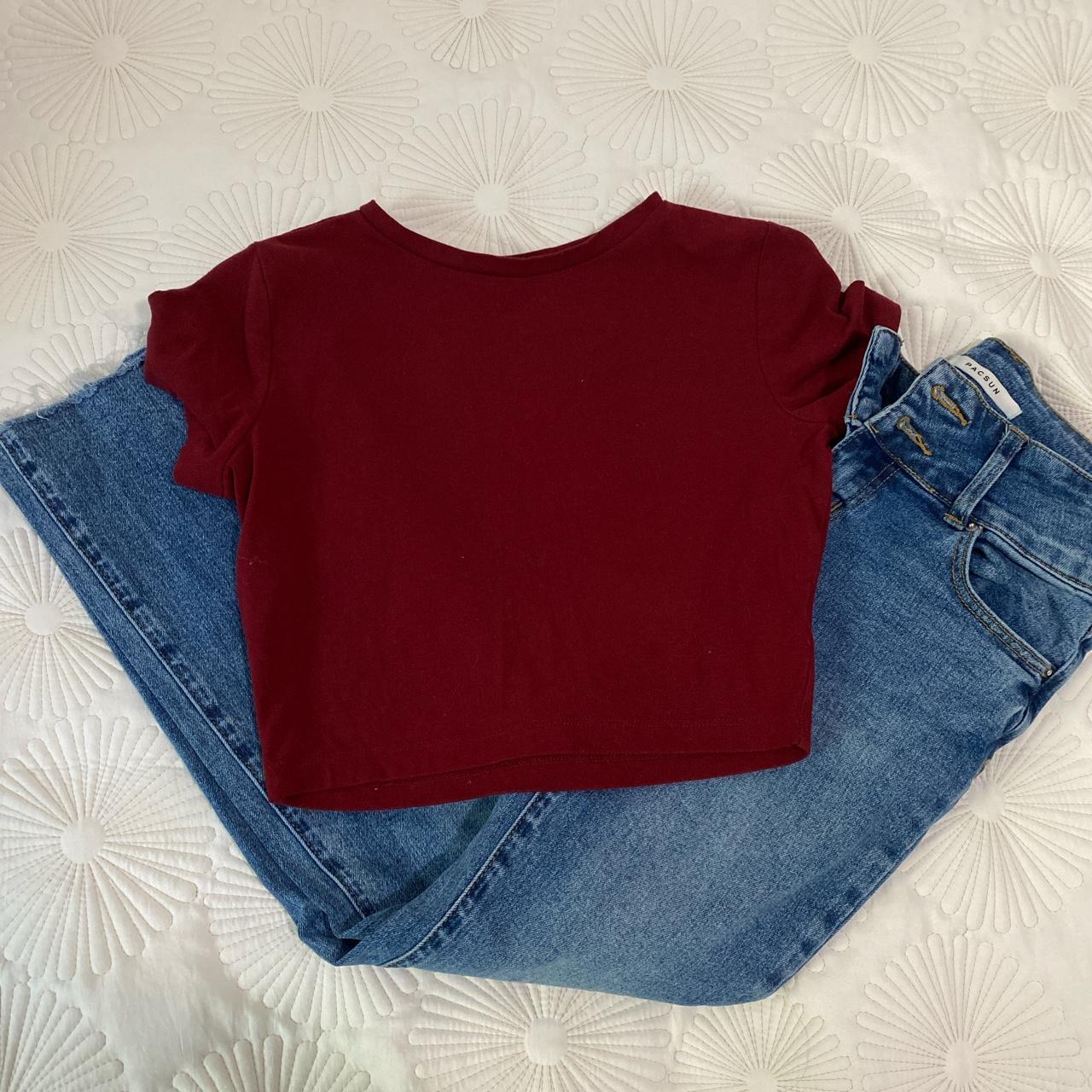 Red Crop Top Classic red basic top - Depop