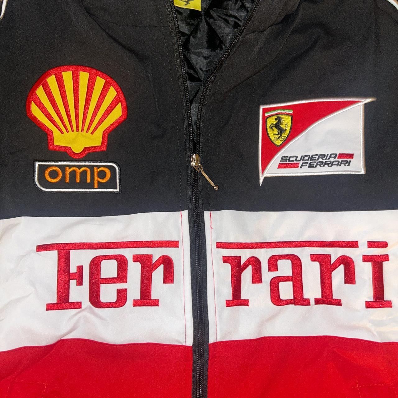 Vintage Ferrari OMP F1 racing jacket in black and... - Depop