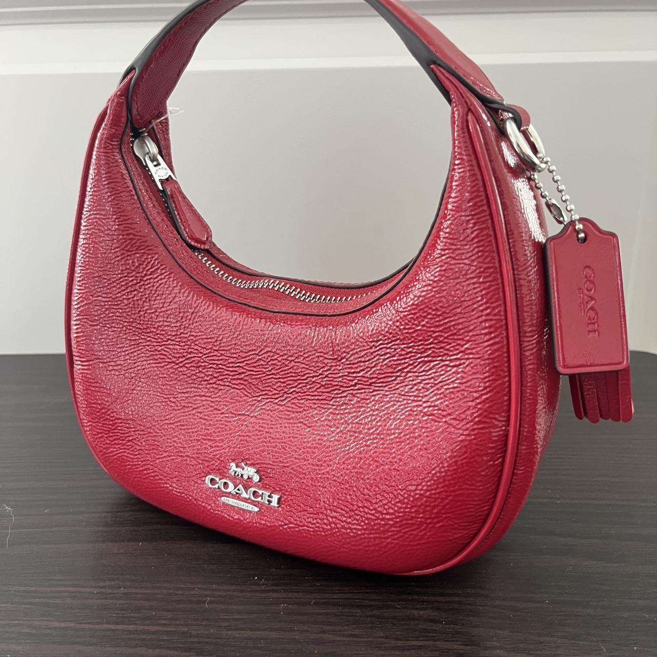Coach Carmen Mini Crossbody Bag, bright red, silver... | Depop
