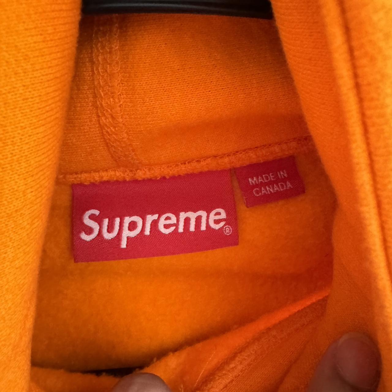 Orange supreme hoodie Worn once Authentic... - Depop