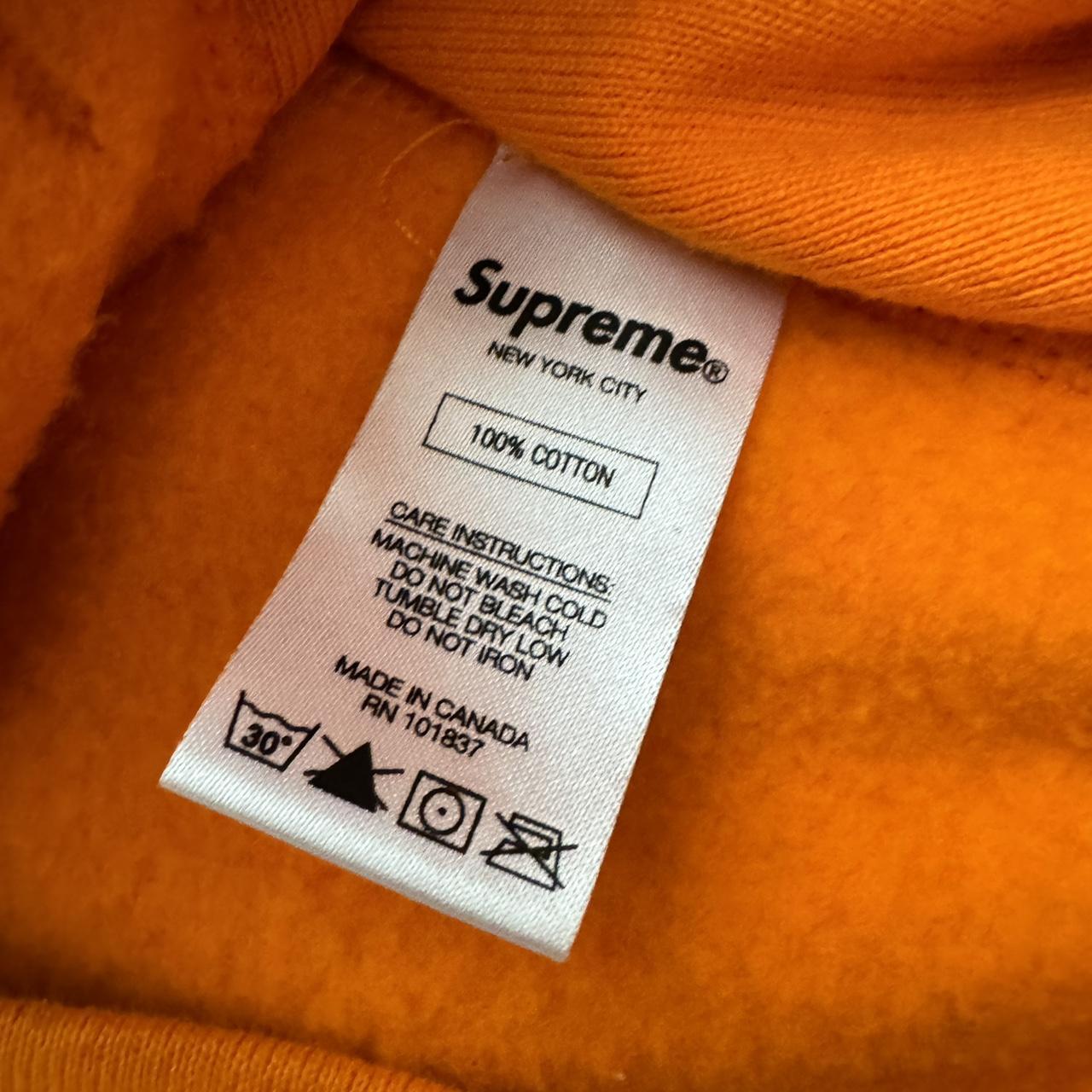Orange supreme hoodie Worn once Authentic... - Depop