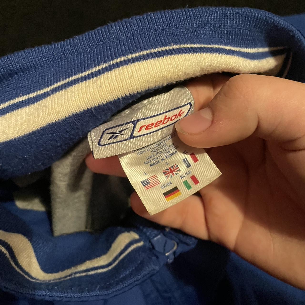 VTG Reebok navy blue windbreaker jacket with white... | Depop