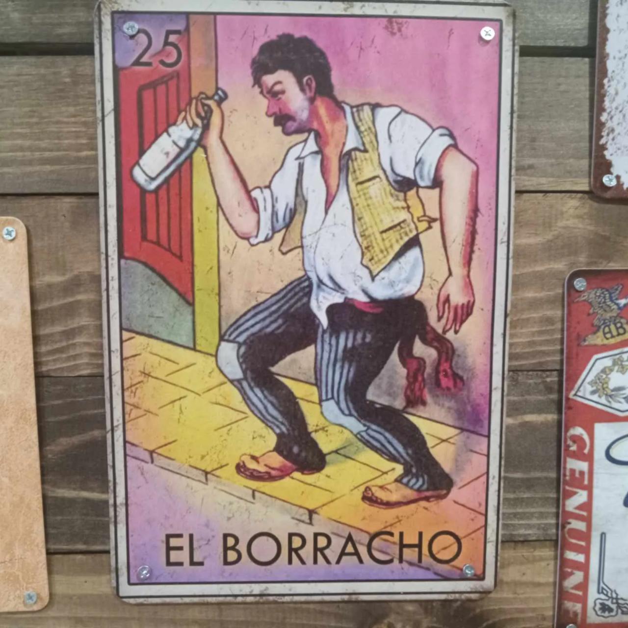 Retro Metal Tin Sign,Mexican Loteria Wall Sign El... - Depop