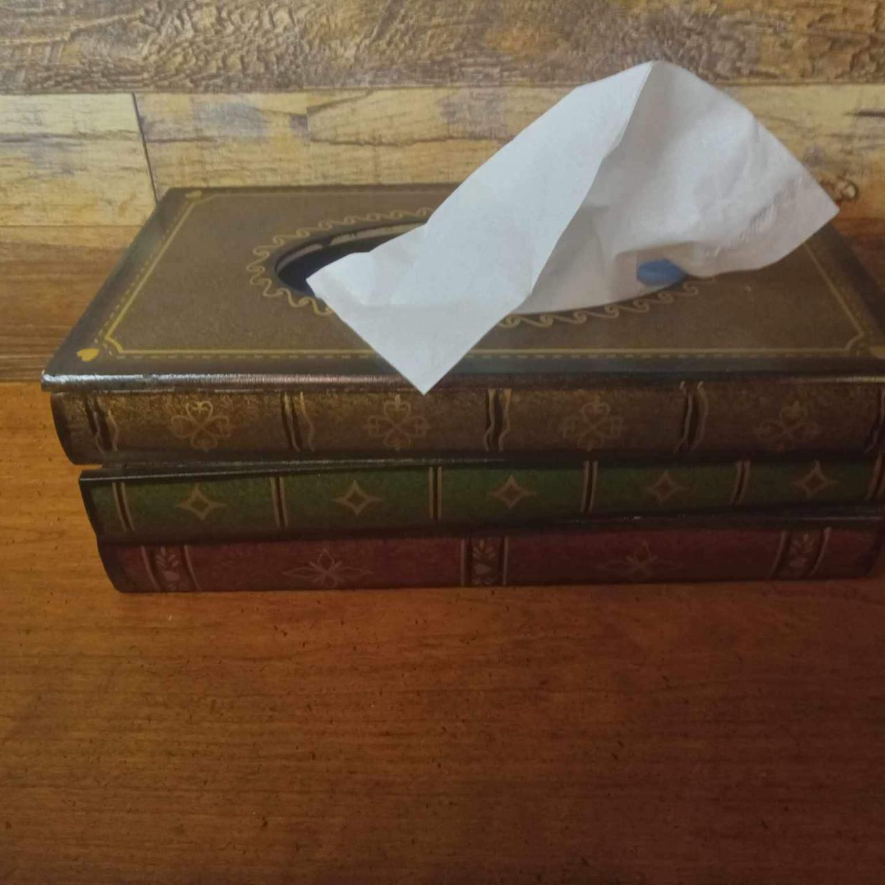 Retro Vintage Tissue Holder Books Stacked Kleenex... - Depop