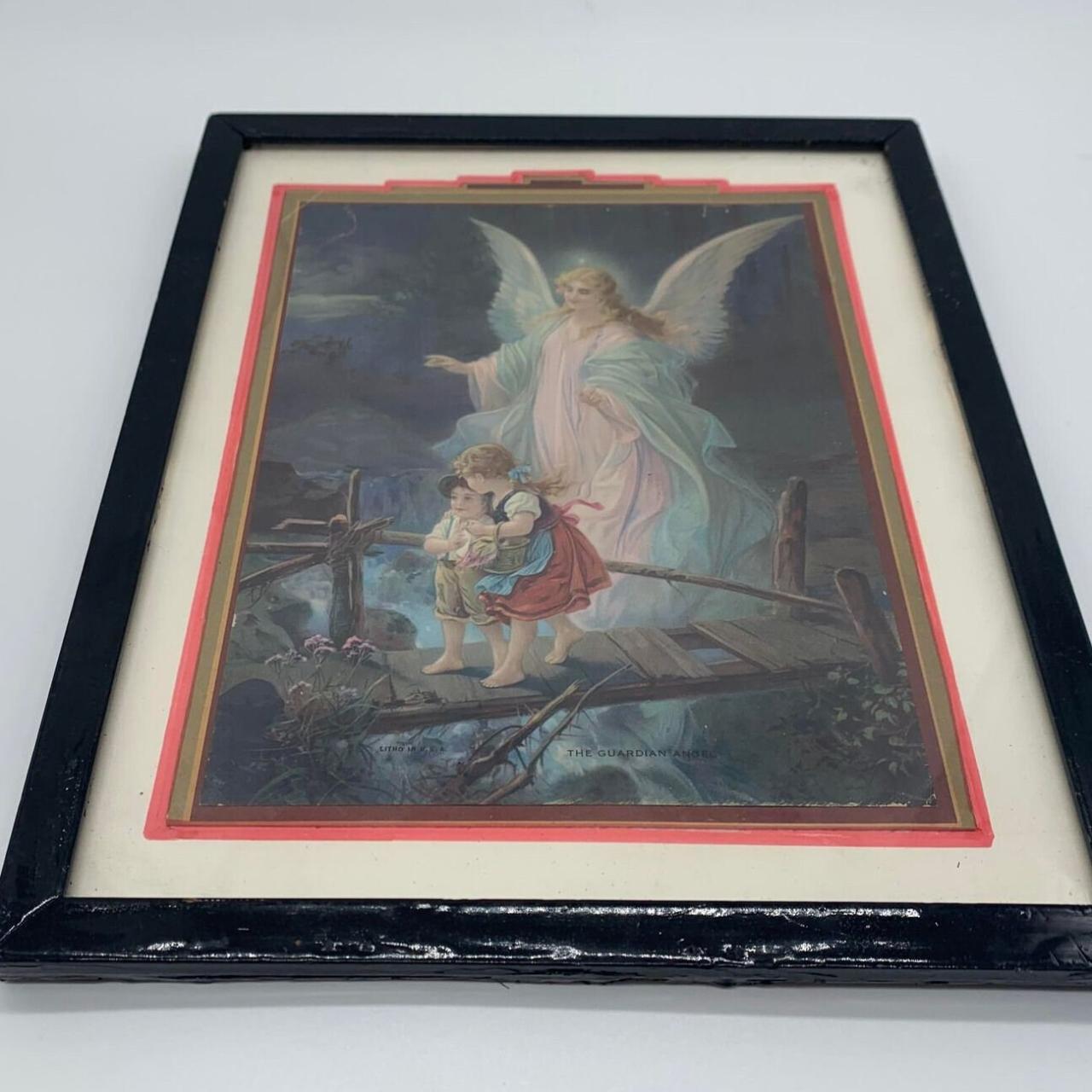 Guardian Angel Picture Small Frame Wall 11x9 inches - Depop