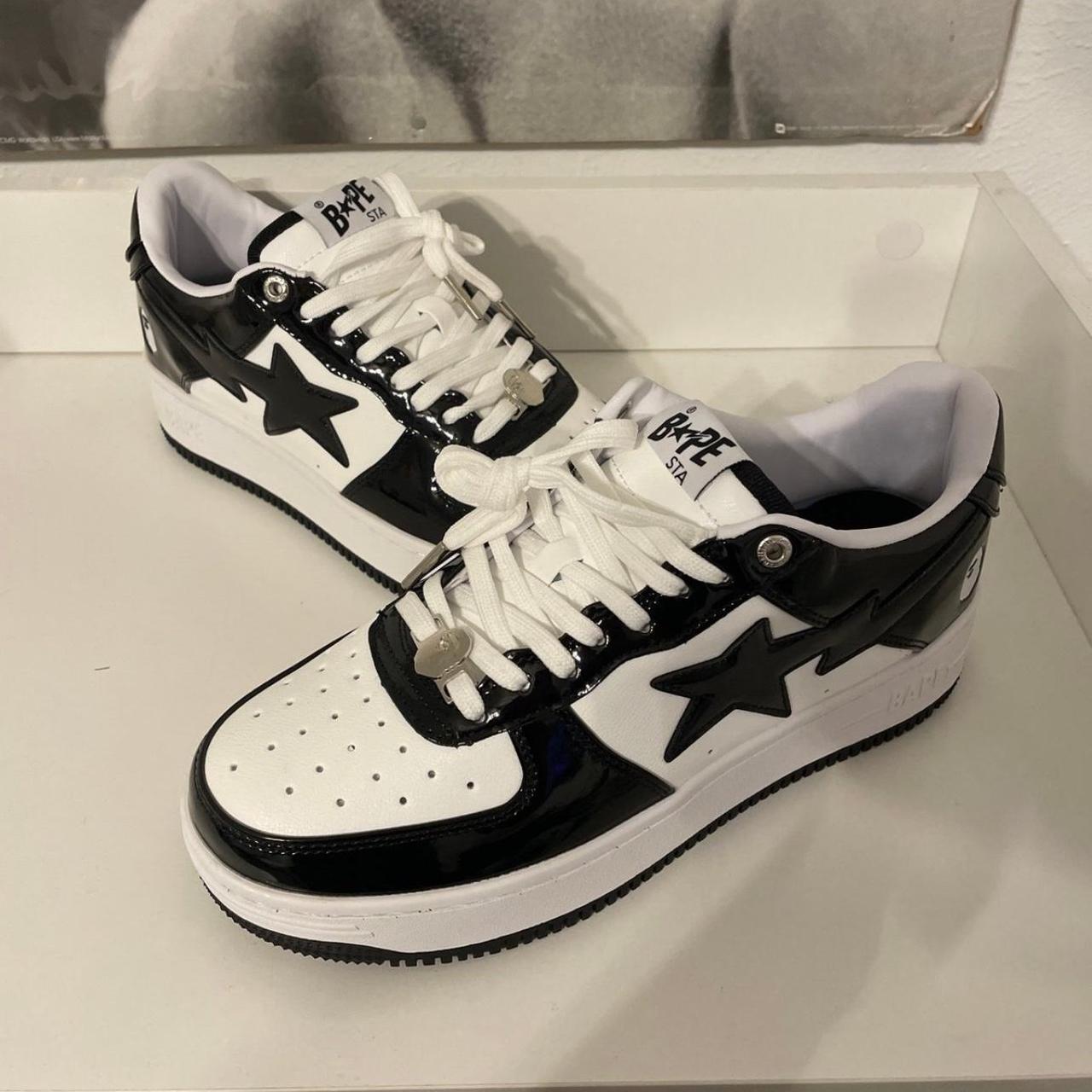 Black and White Bapestas Authentic - Depop