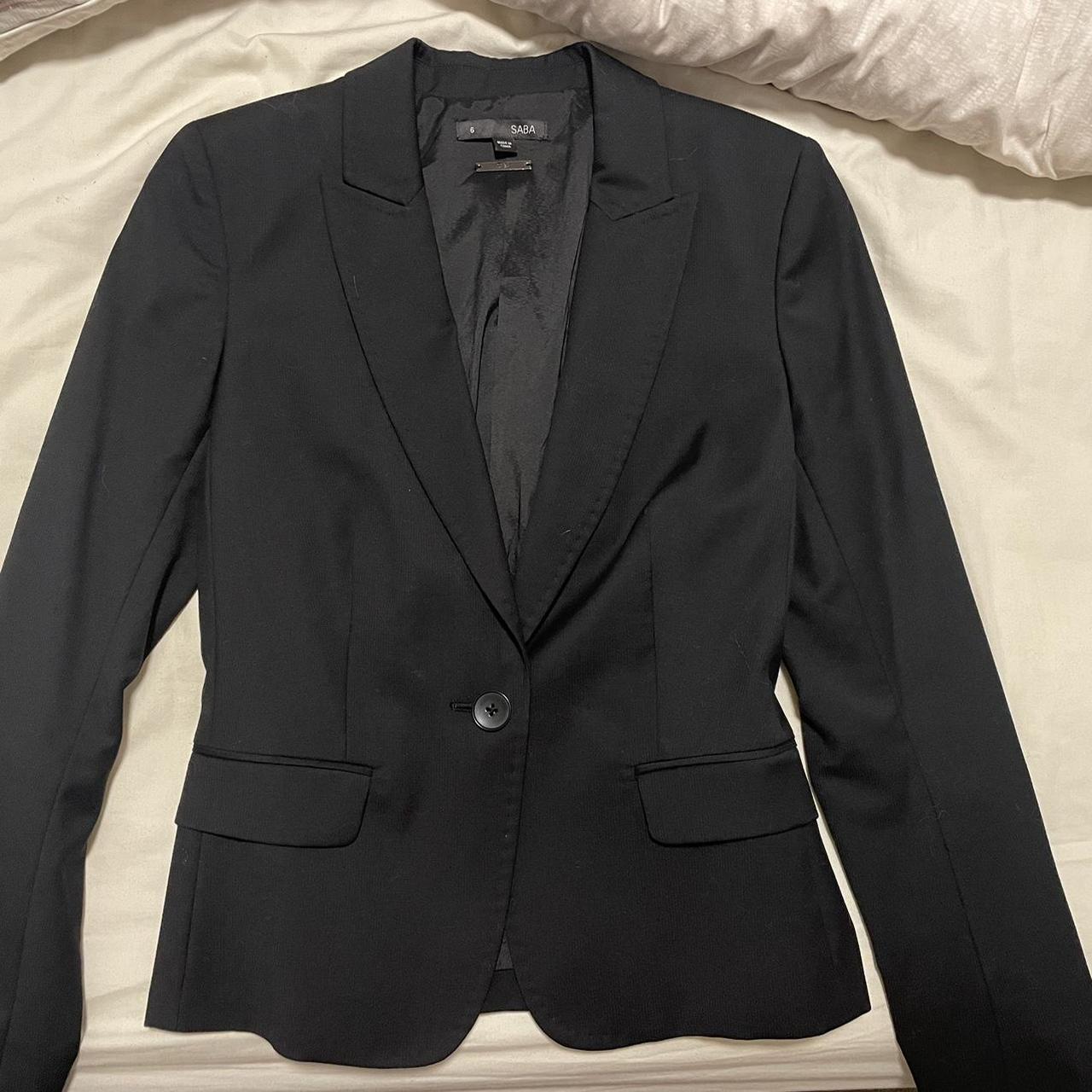 Black Saba long 100% wool blazer - size 6. light... - Depop