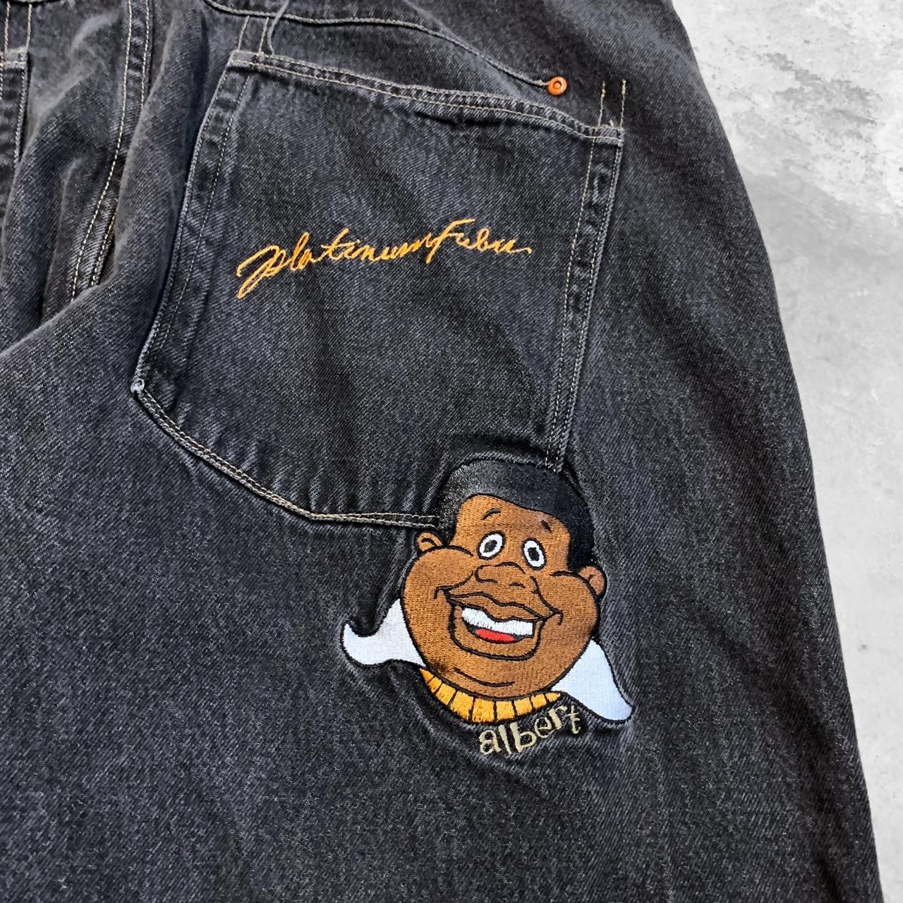 2000s Y2K Emo Skater Black Wash Fat Albert and Crew... | Depop