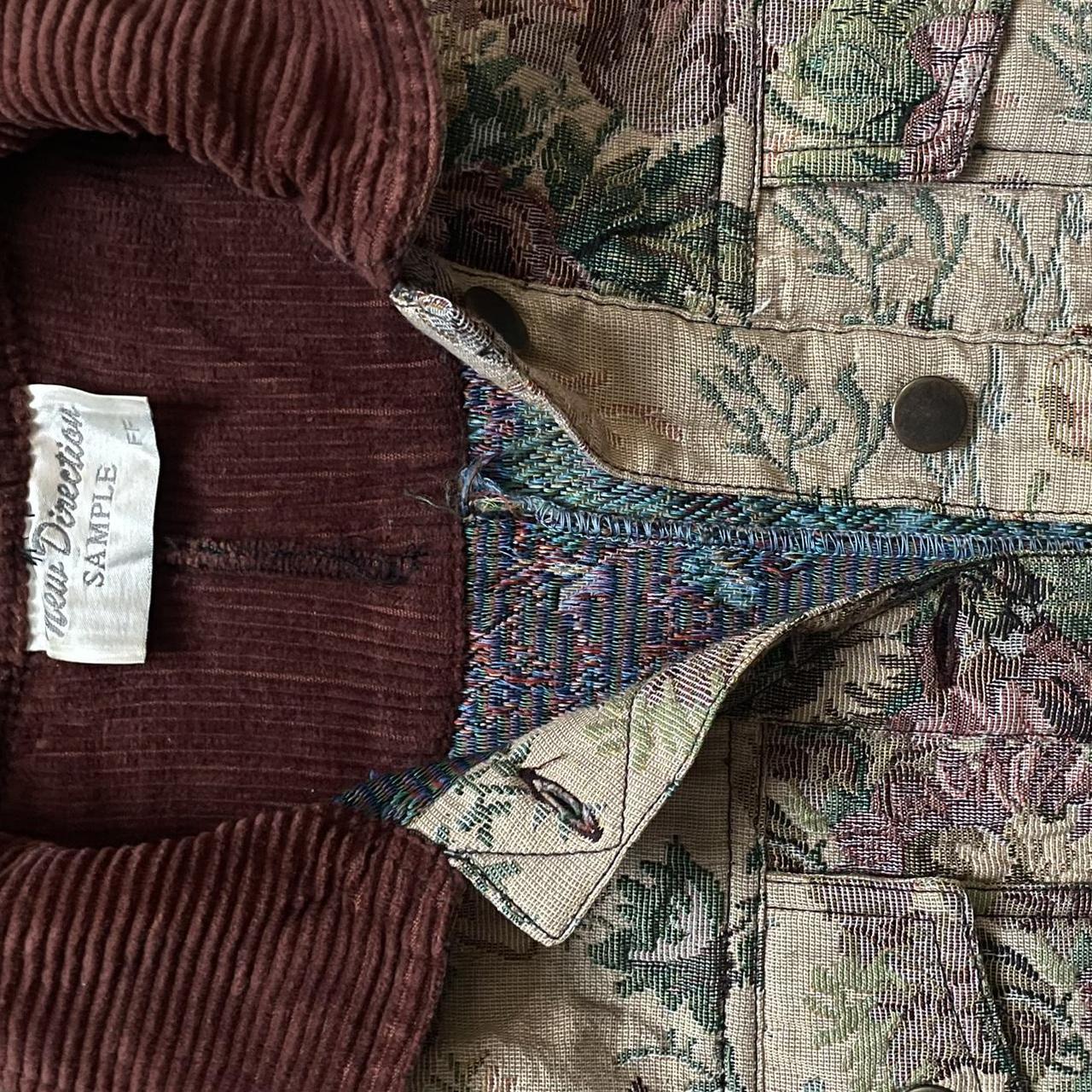 Vintage floral tapestry jacket no size but fits like... - Depop