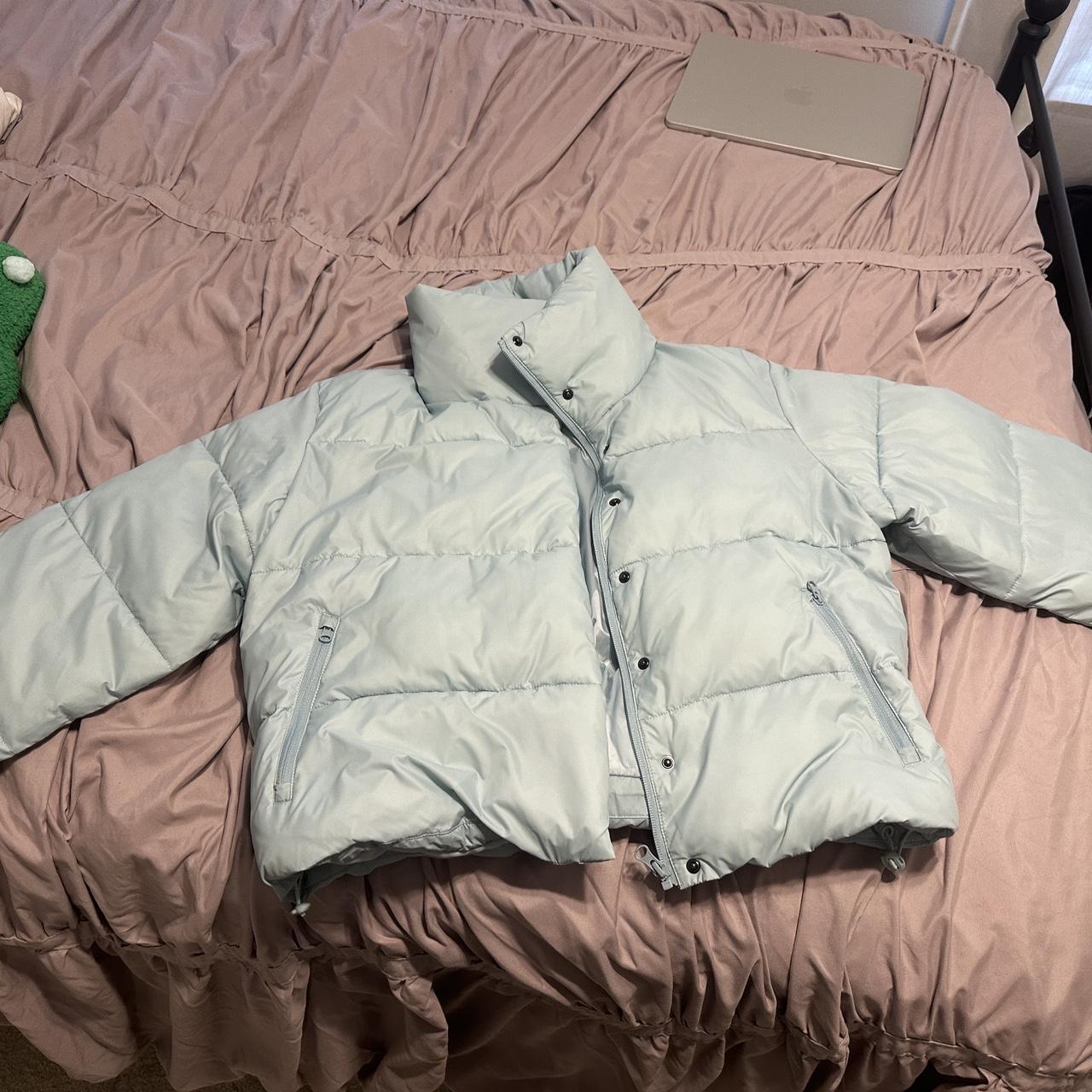 Alo Yoga gold rush puffer in blue! Super cute just... - Depop