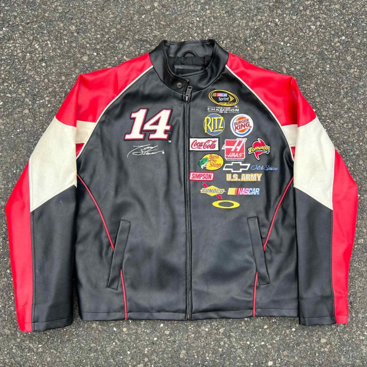 Vintage nascar racing leather Office Depot... - Depop