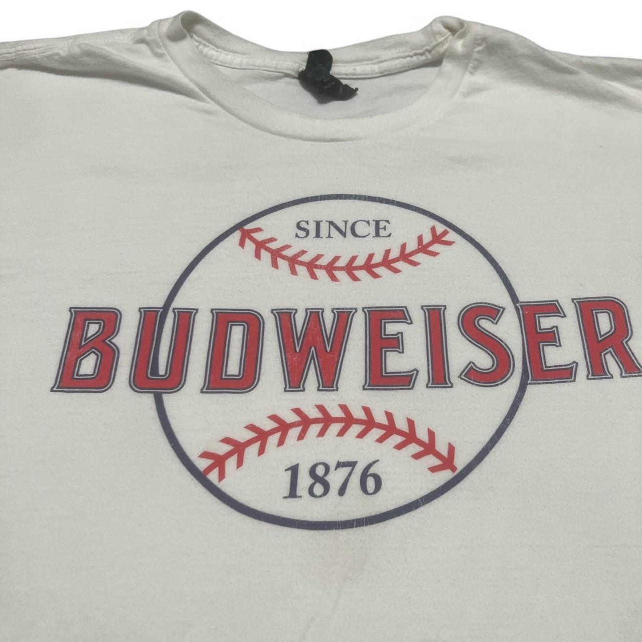 White and red vintage style 1876 Budweiser baseball... | Depop