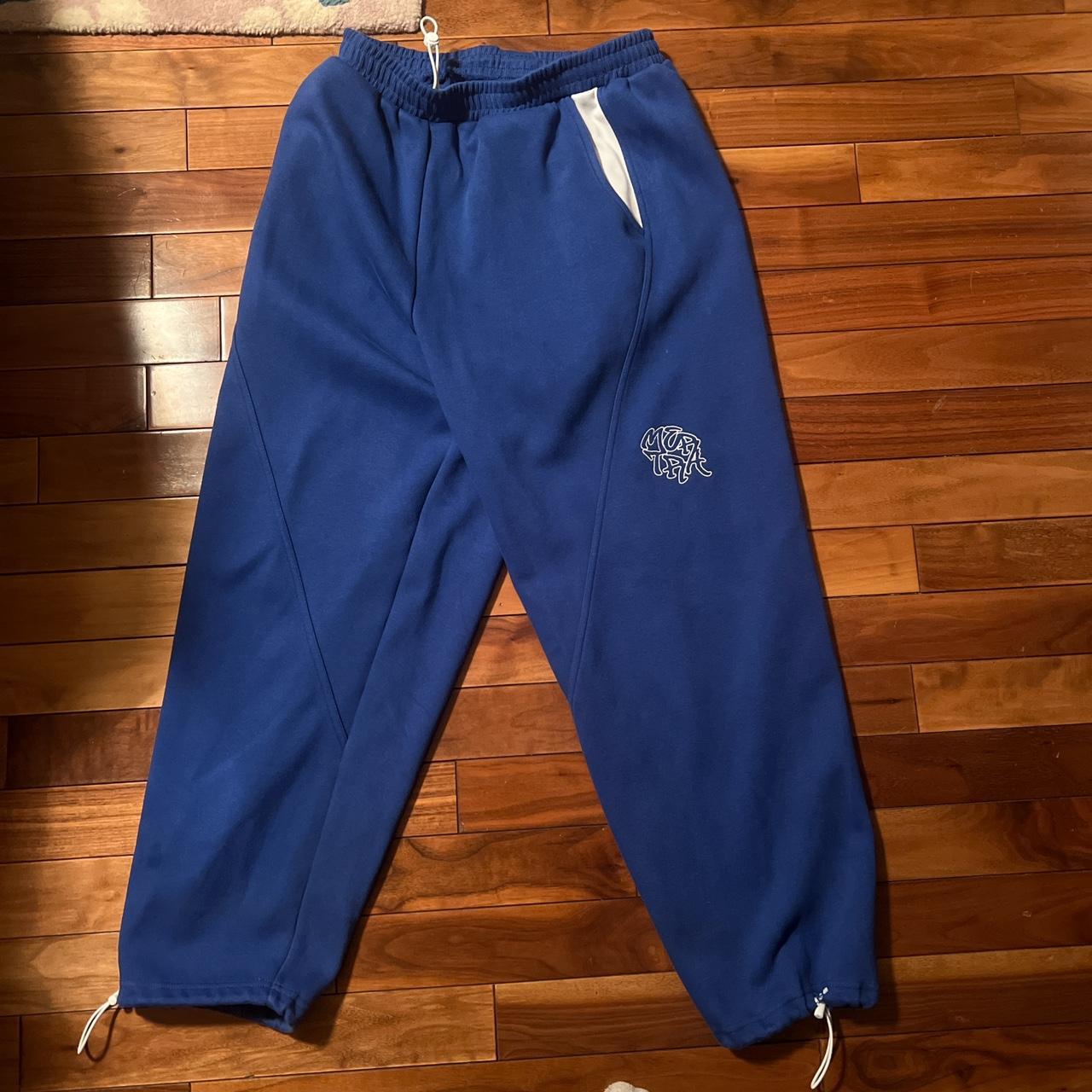Blue mertra bigstep Joggers - Depop