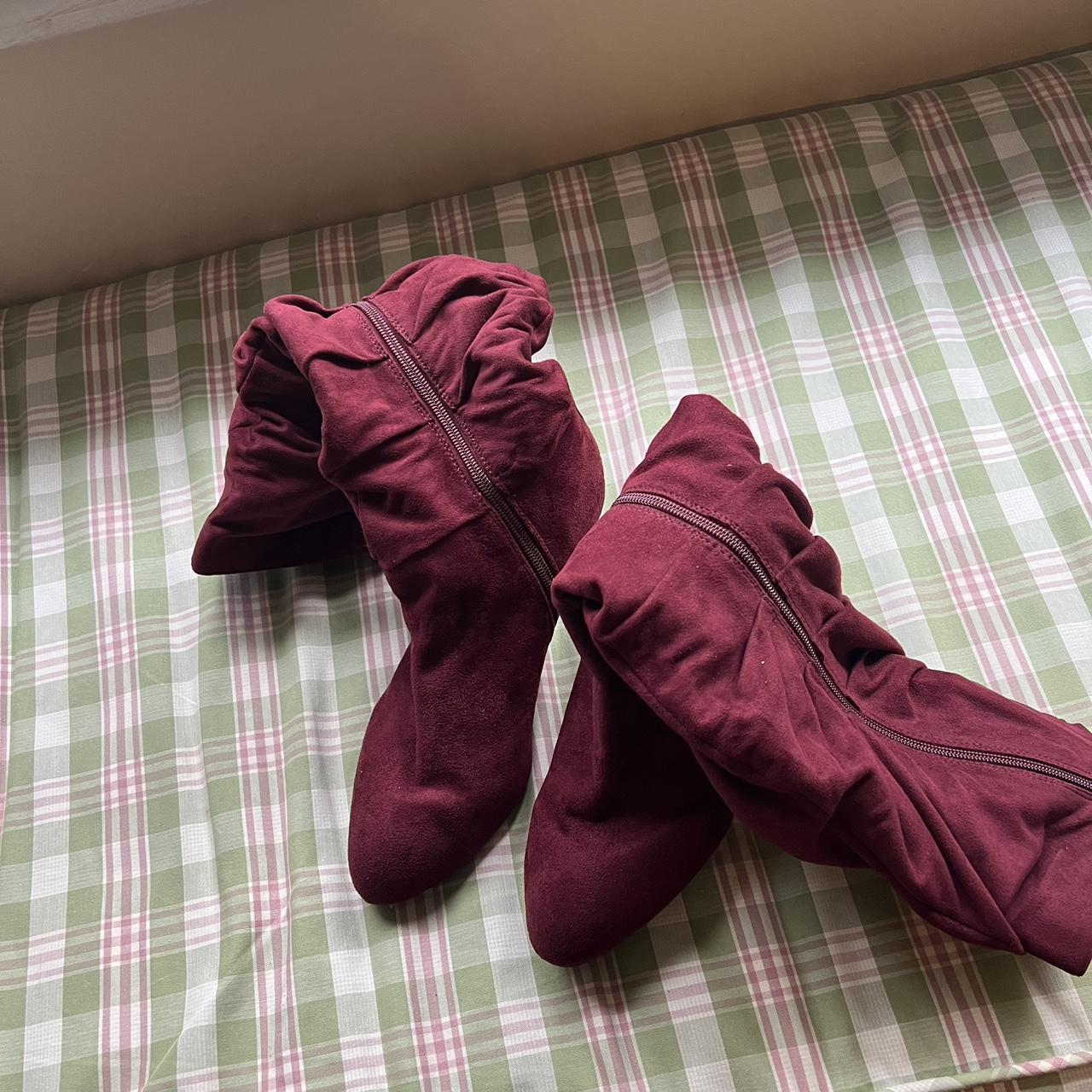 Knee high Sexy red boots lightly worn - Depop