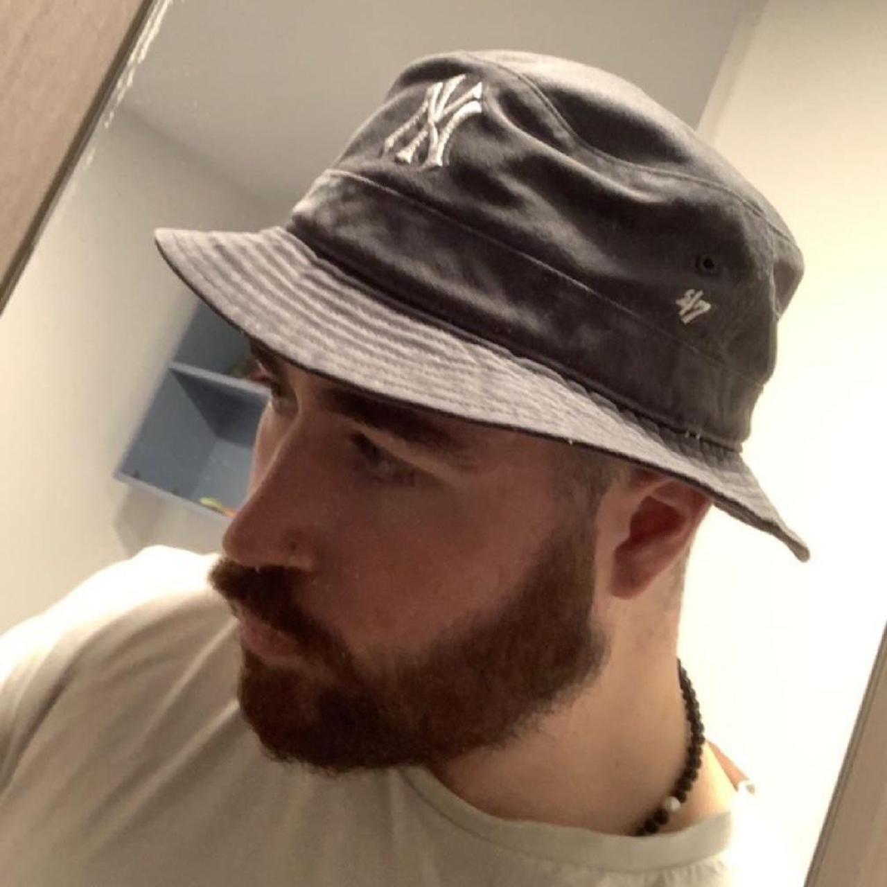 y2k grey new york yankees bucket hat. Pretty much... - Depop