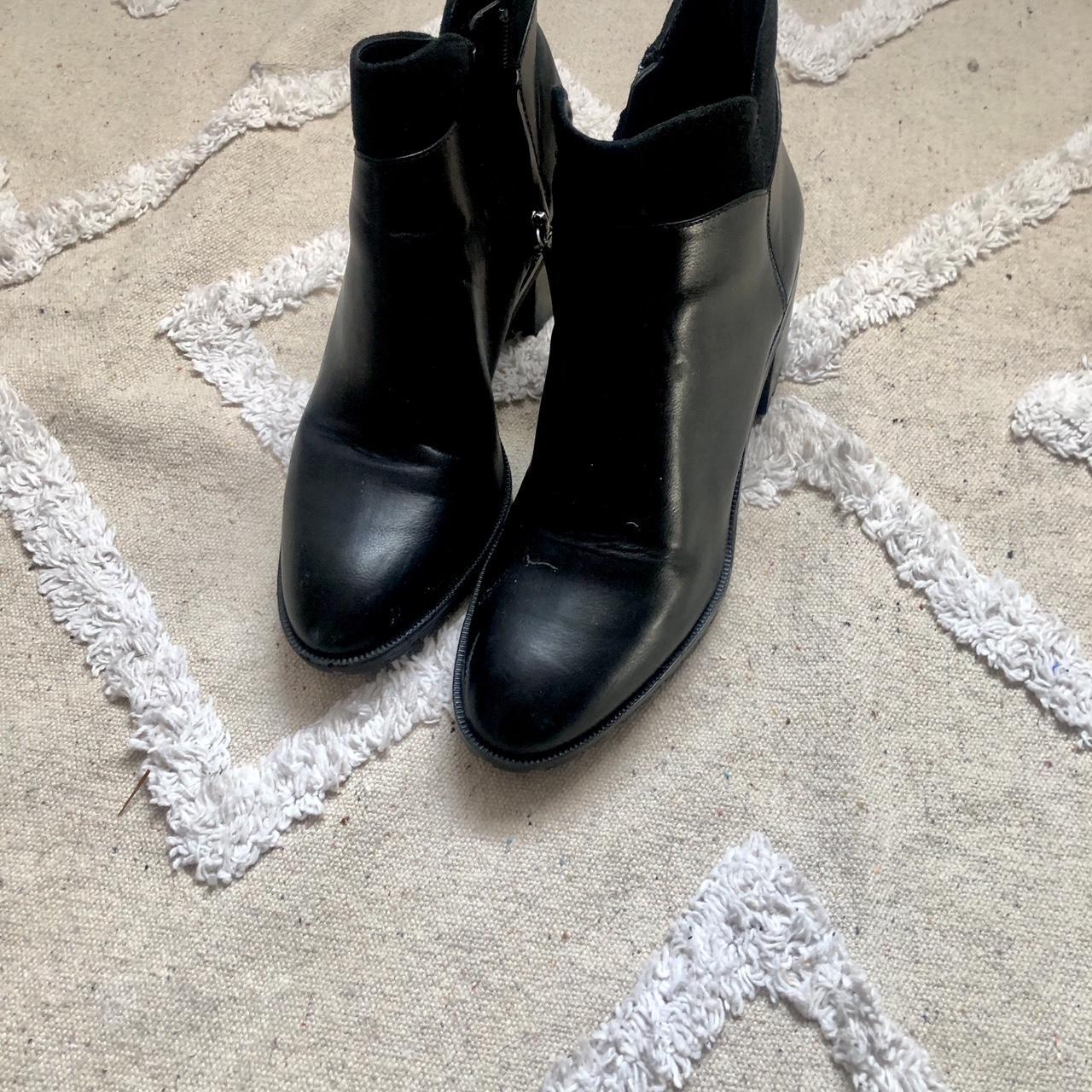 Zara Basic Ankle Leather boots size 7 In Great... - Depop
