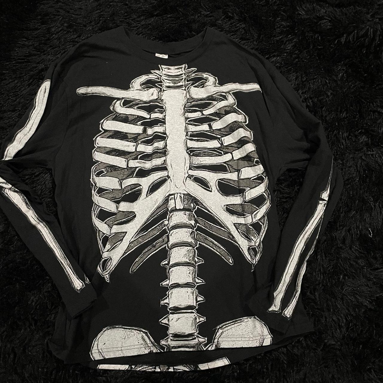 Spirit Halloween brand skeleton bones long sleeve... | Depop