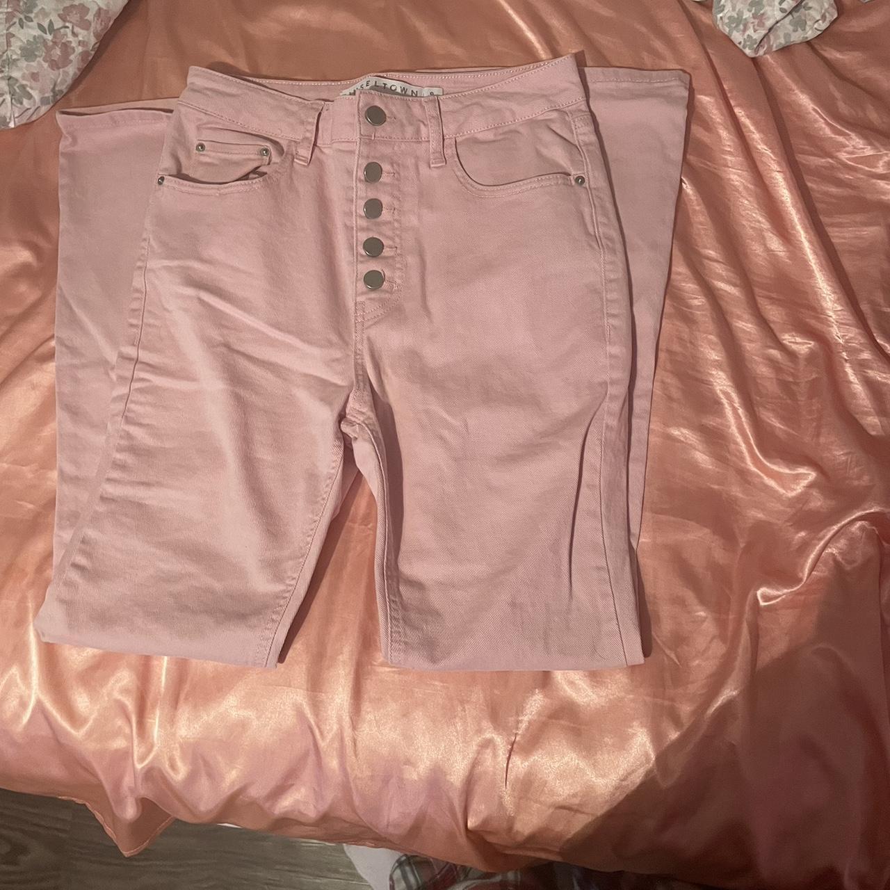 High rise pink flared jeans Brand:Tinseltown - Depop
