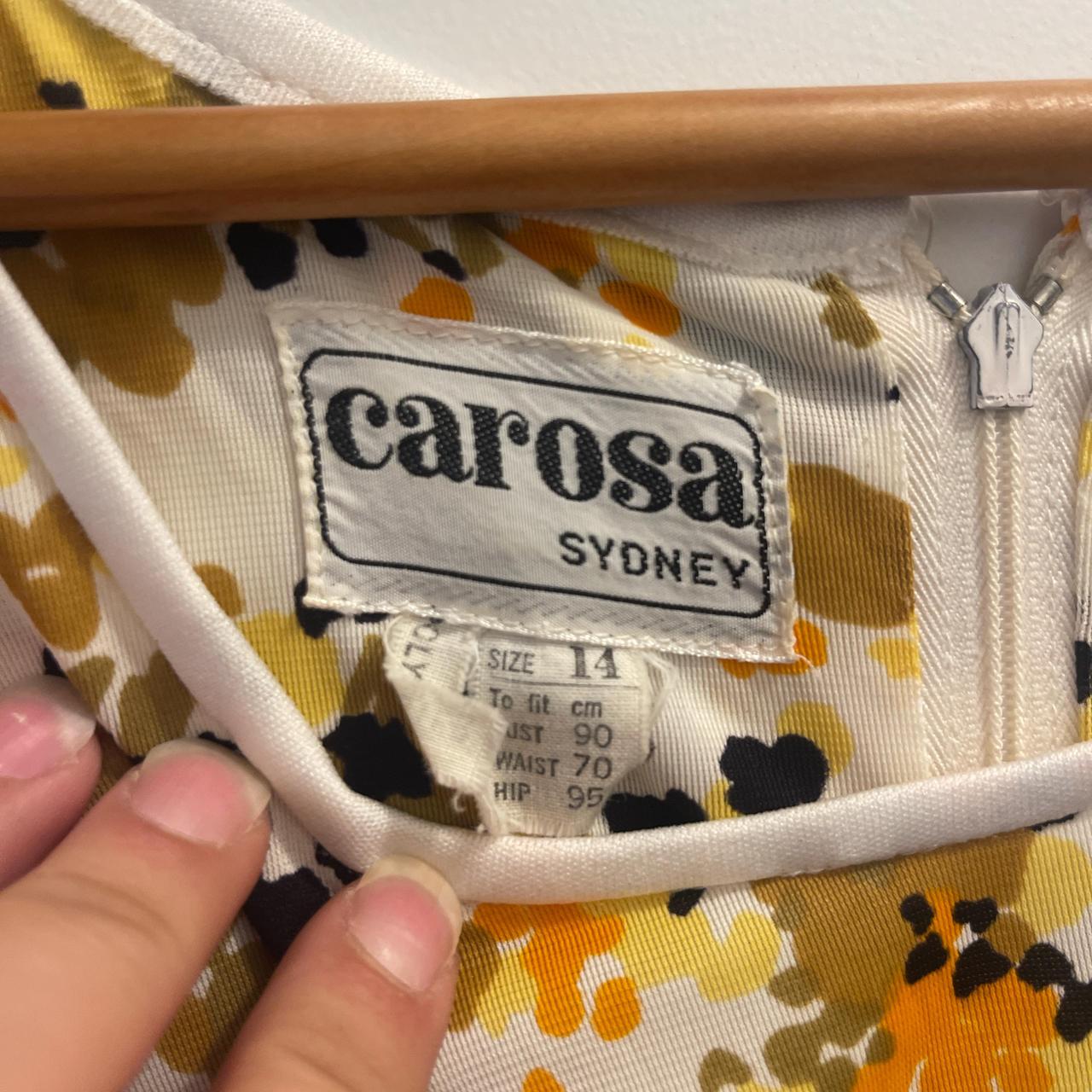 Yellow and cream Carosa Sydney dress with a 60s... | Depop