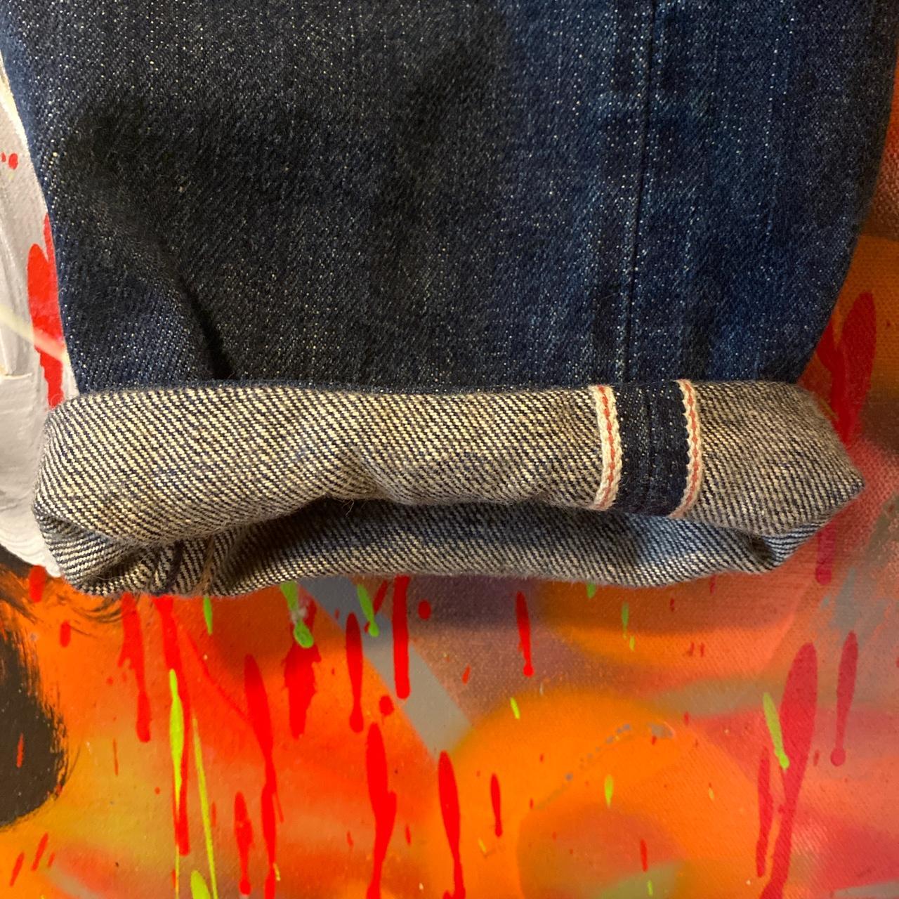 All Saints Japanese salvaged denim Indigo Never... - Depop