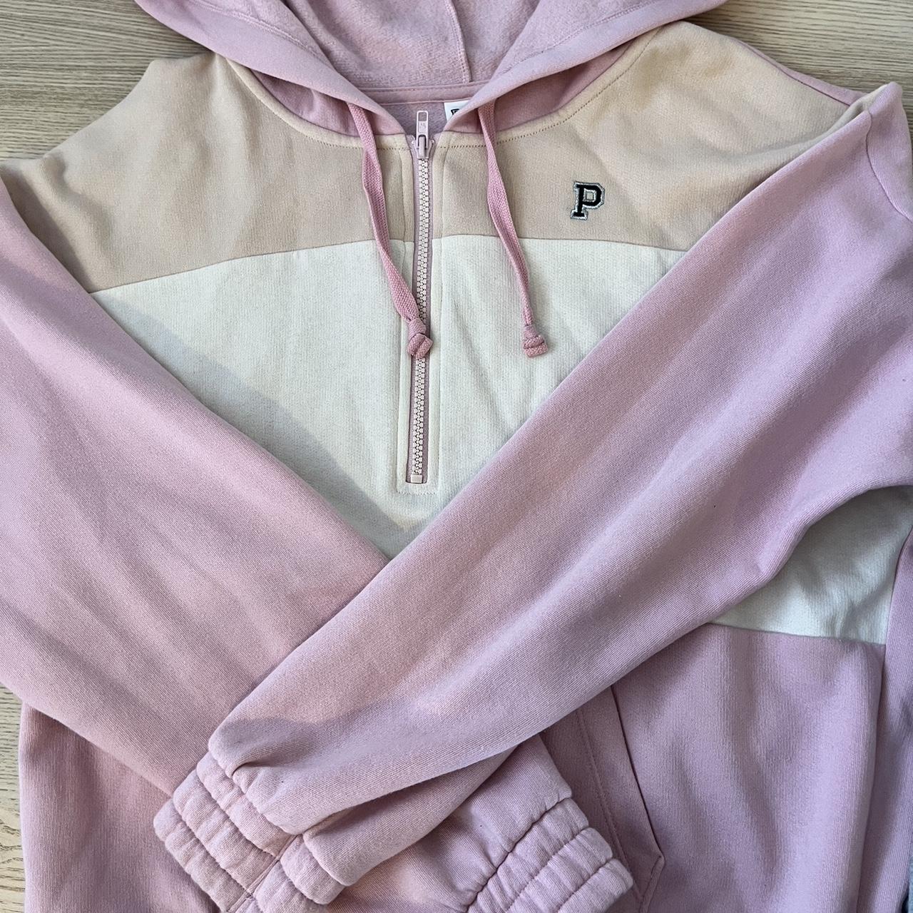 PINK Half Zip Women’s Hoodie Size M - Depop