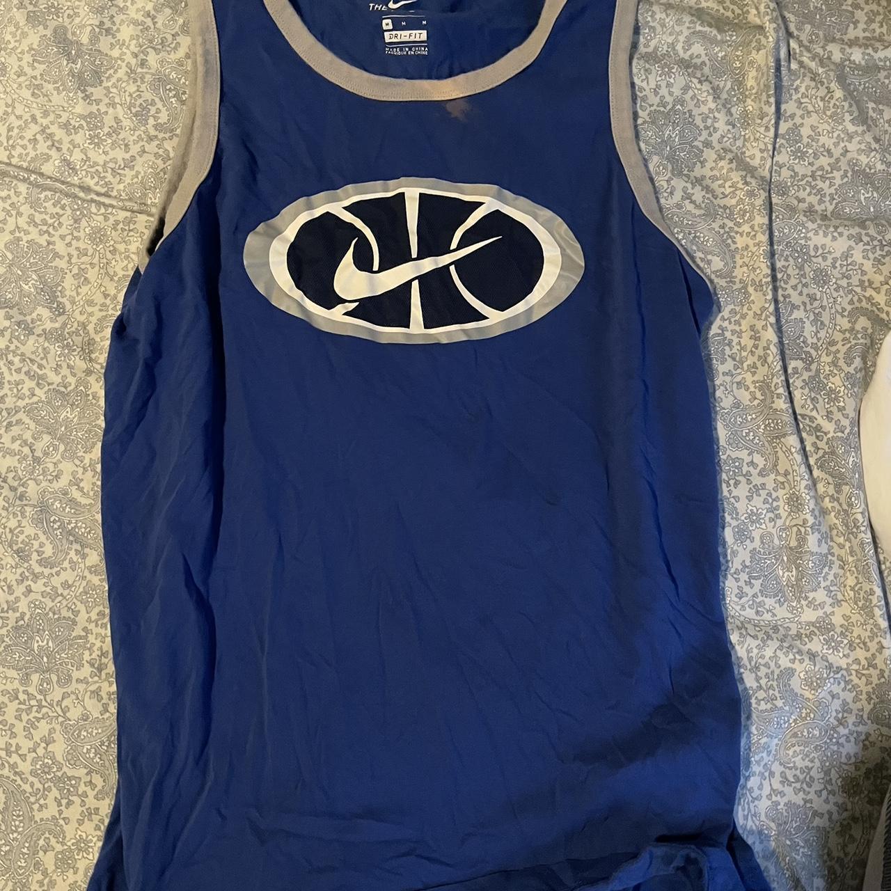 Blue Nike Basketball Tank Top Flaws Shown #hoops... - Depop