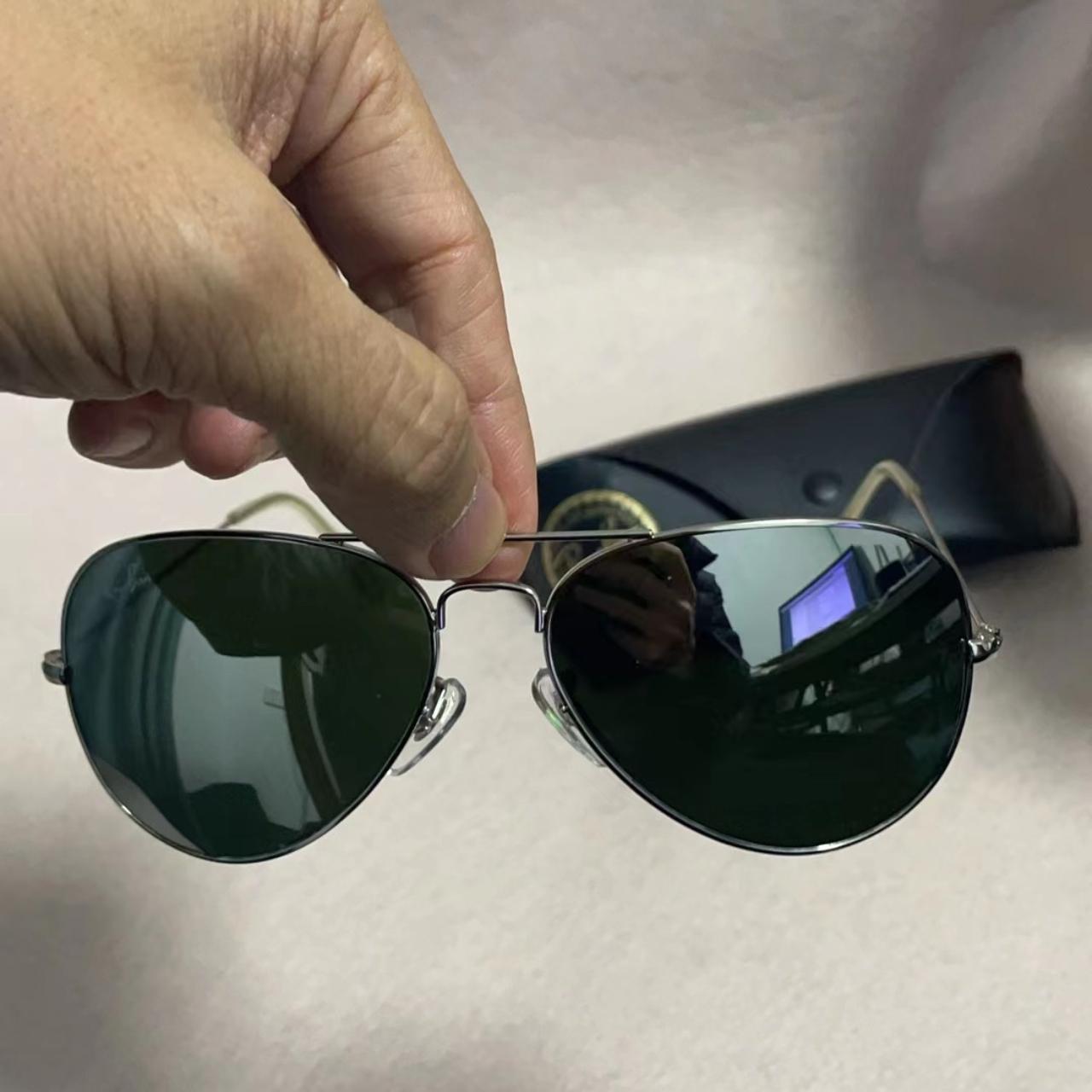 Ray-Ban Aviator Matte Silver/ Grey Flash Mirror... - Depop