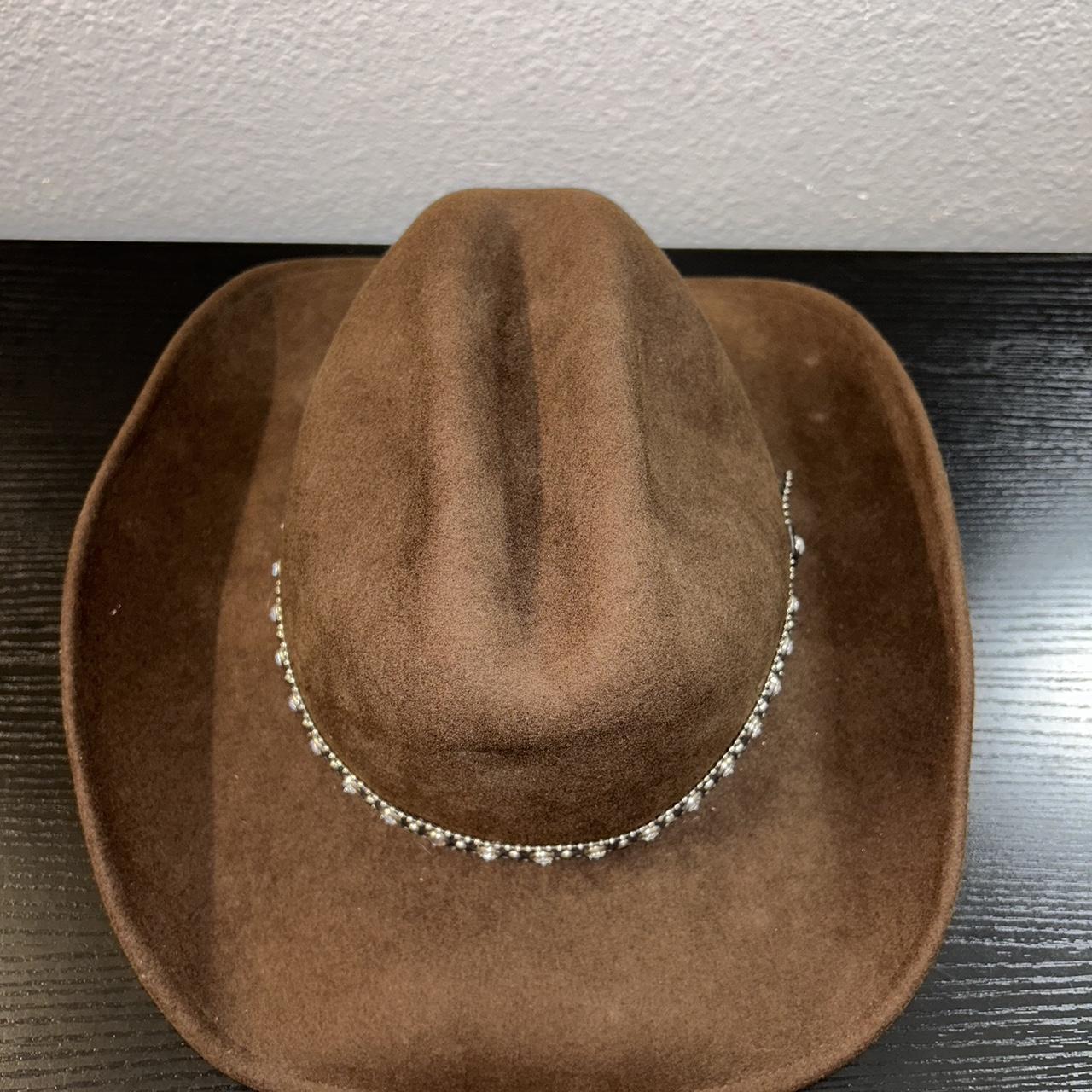 Rodeo king western cowboy hat wool Brown Leather... - Depop