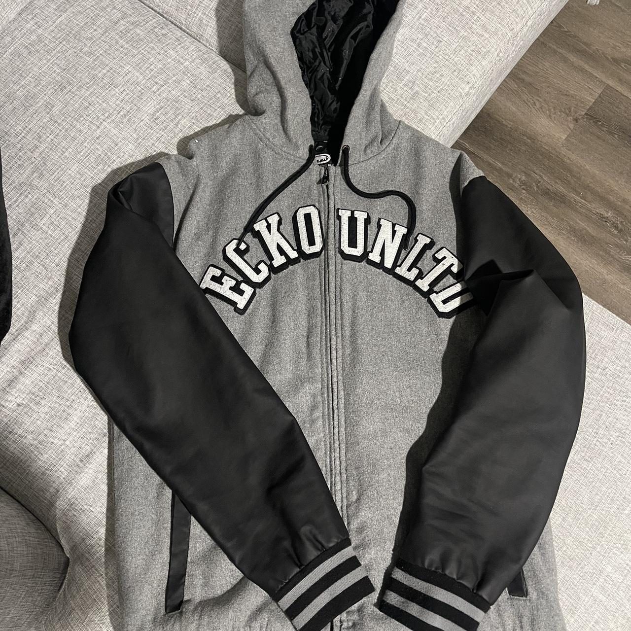 Vintage Ecko Unltd jacket Color : gray with black... - Depop