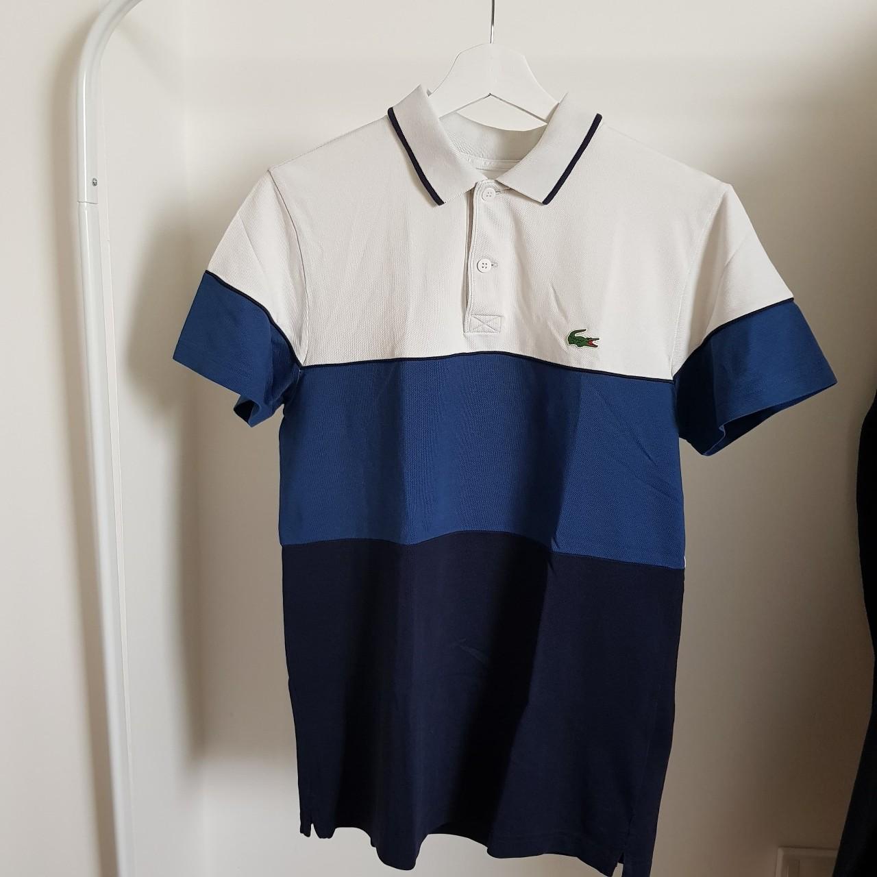 Lacoste Sport Polo Tshirt in Navy Blue White - Depop