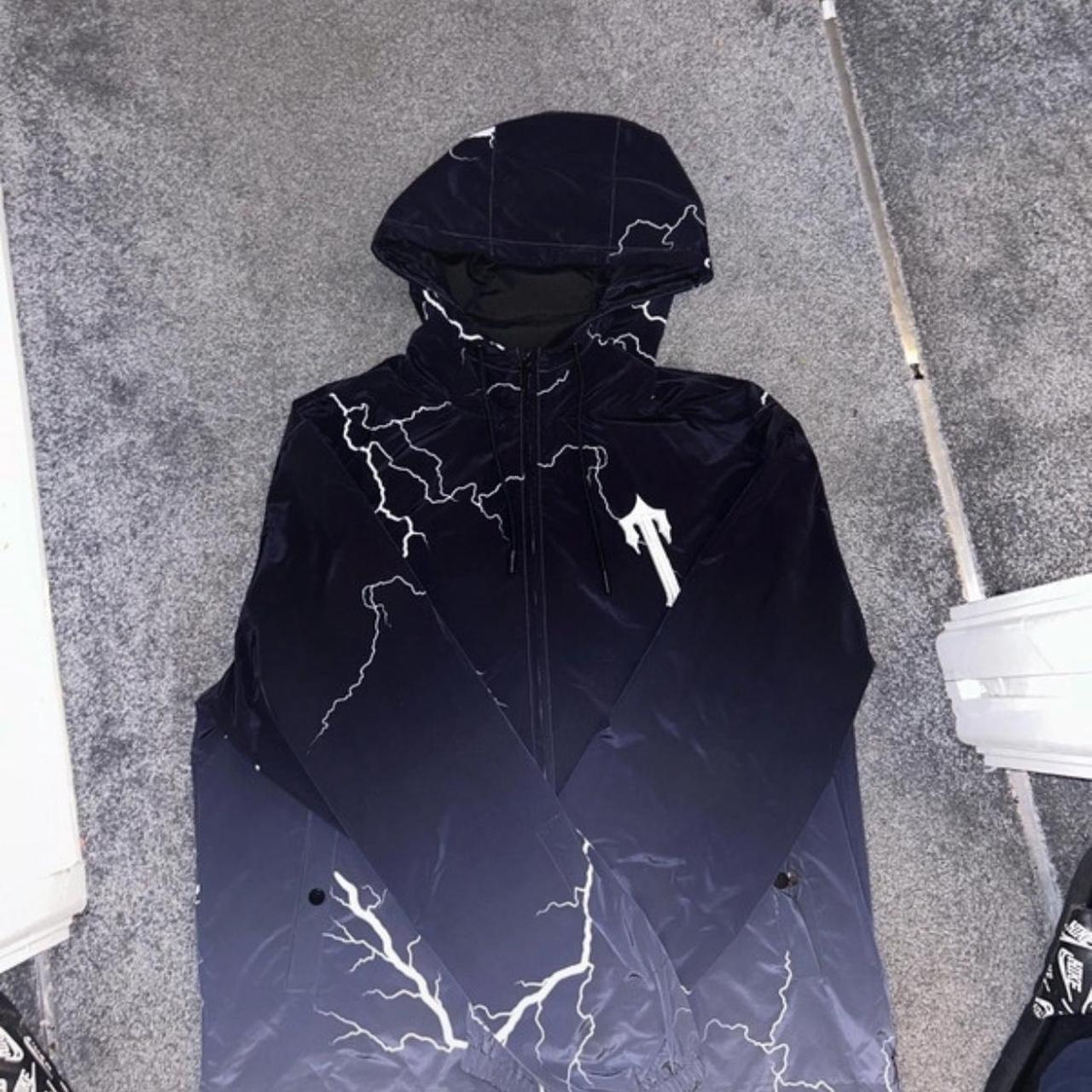 Trap star lightning windbreaker worn once to... - Depop