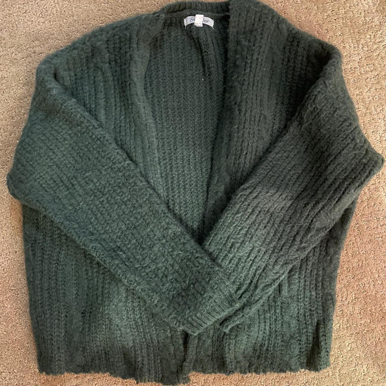 Dark green Taylor + Sage thick knit cardigan size small - Depop