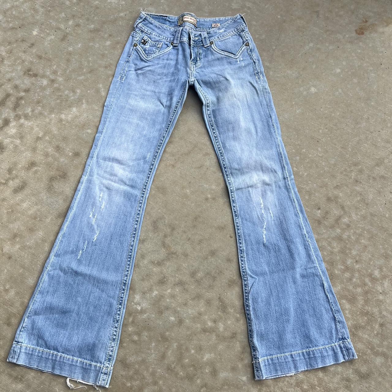 Light blue low rise flare jeans #y2kfashion #indiejeans - Depop