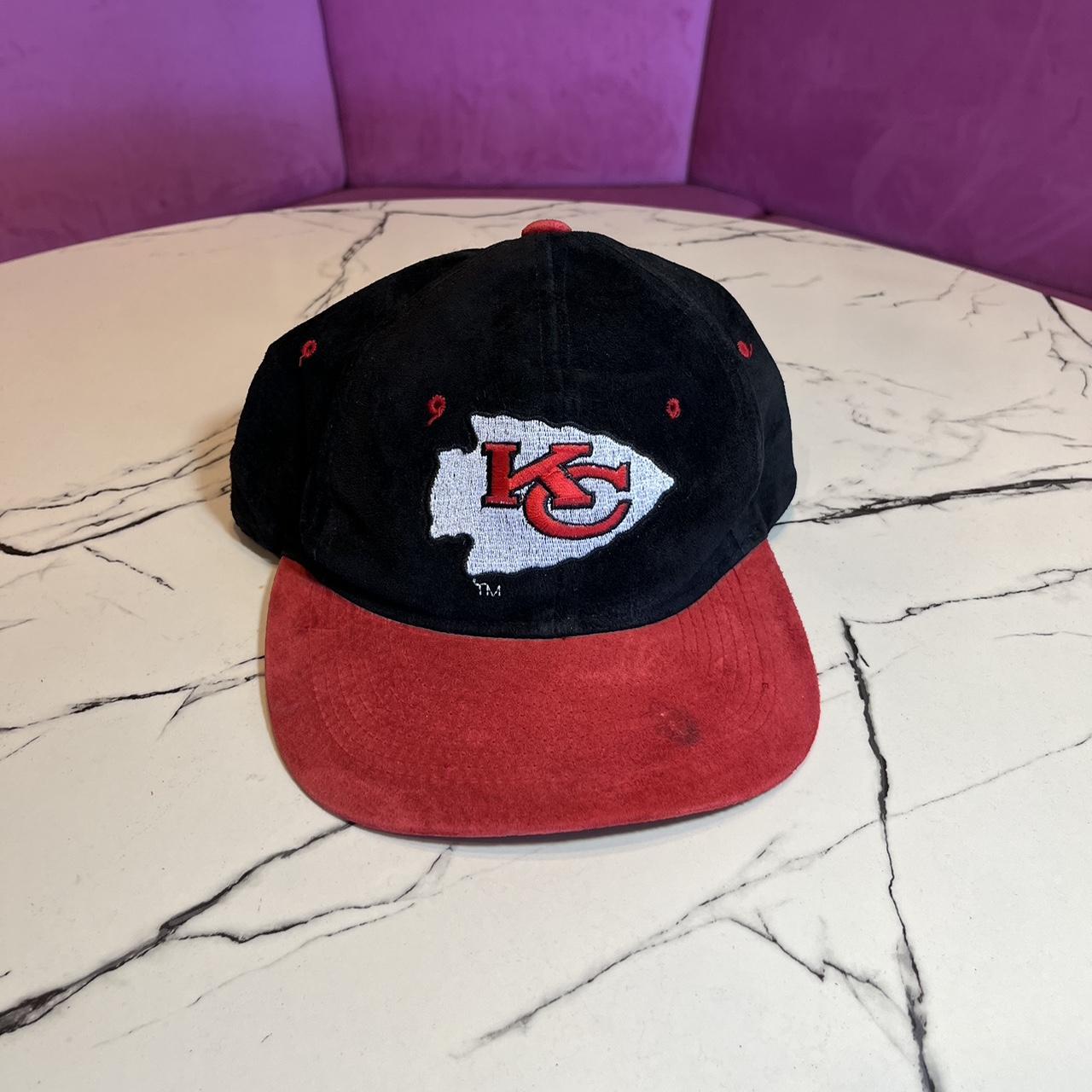 Vintage suede Kansas City chiefs SnapBack cap One... - Depop