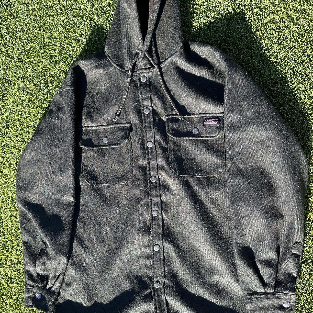Black “Genuine Dickies” Button up Work Jacket 🧥 M/M... - Depop