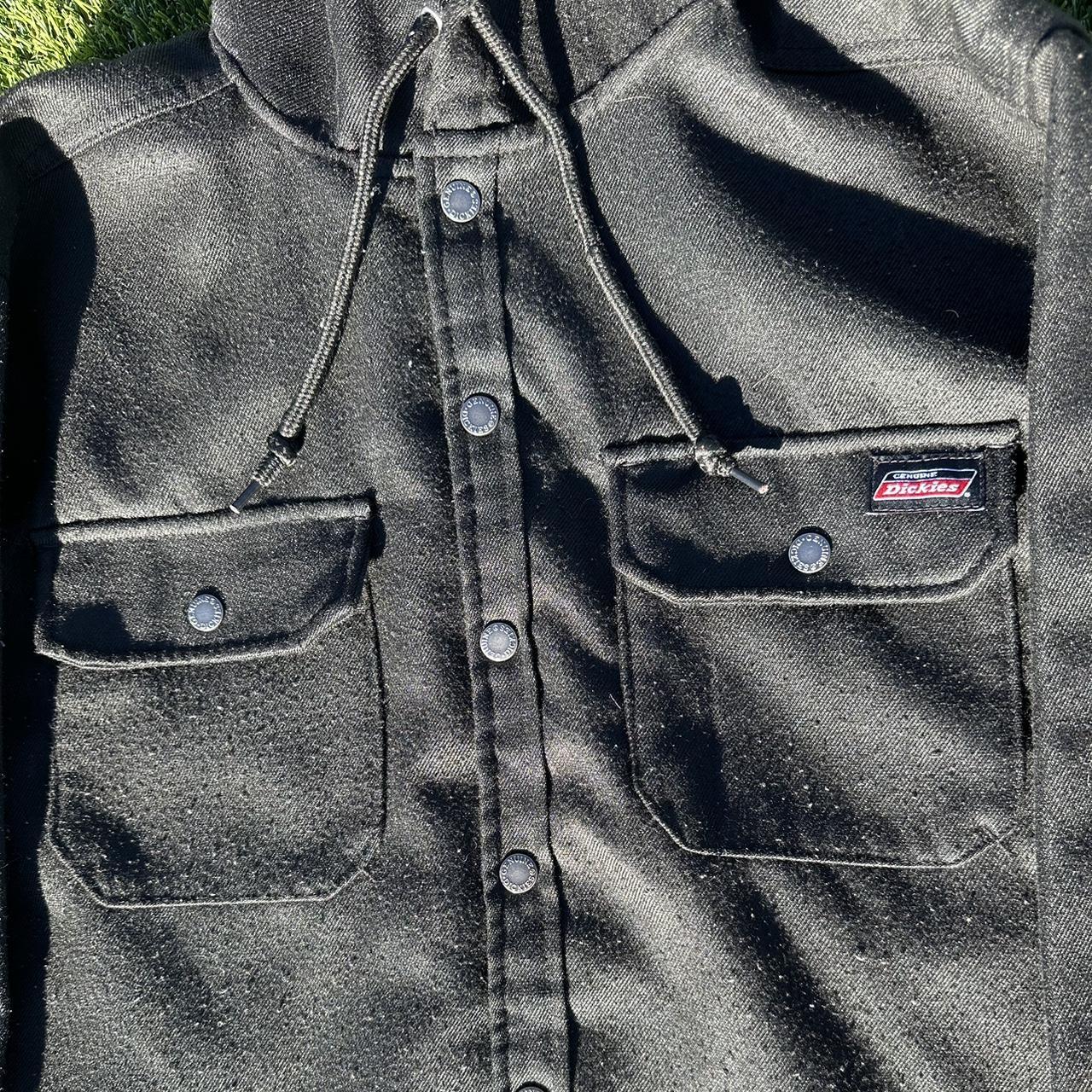 Black “Genuine Dickies” Button up Work Jacket 🧥 M/M... - Depop